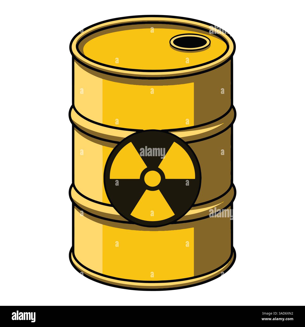 Radioactive waste barrel icon. Toxic barrel with biohazard symbol ...