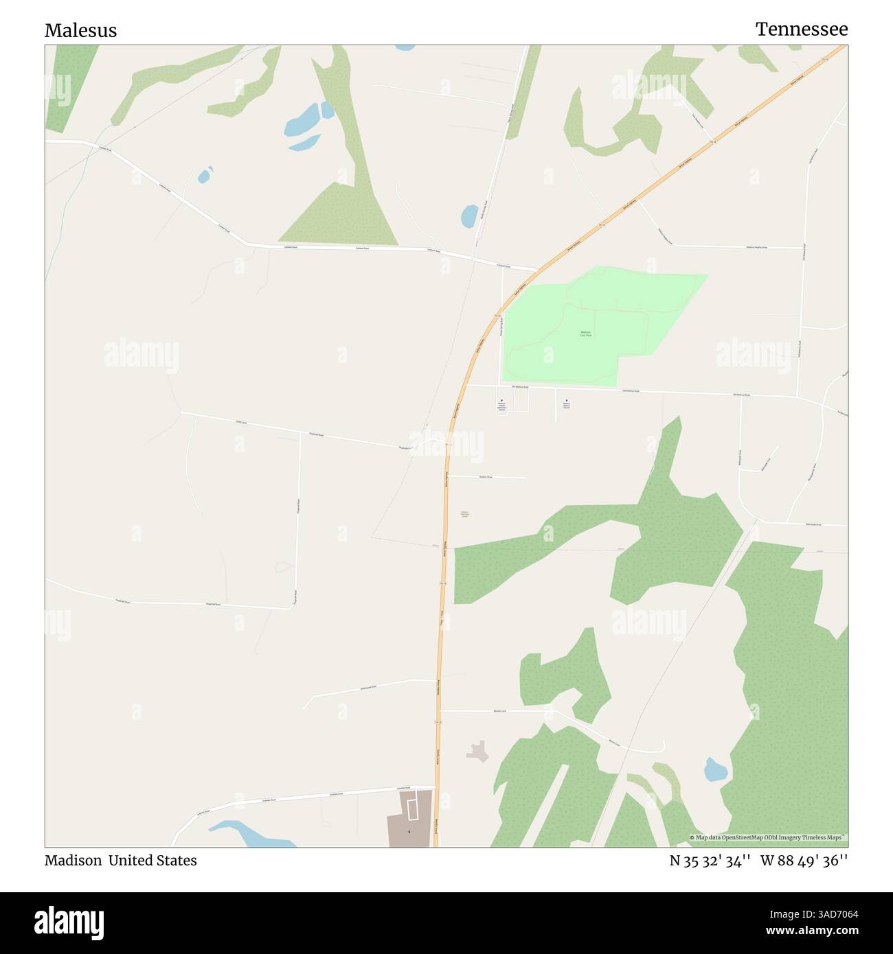 Malesus, Madison, United States, Tennessee, N 35 32' 34'', W 88 49' 36 ...
