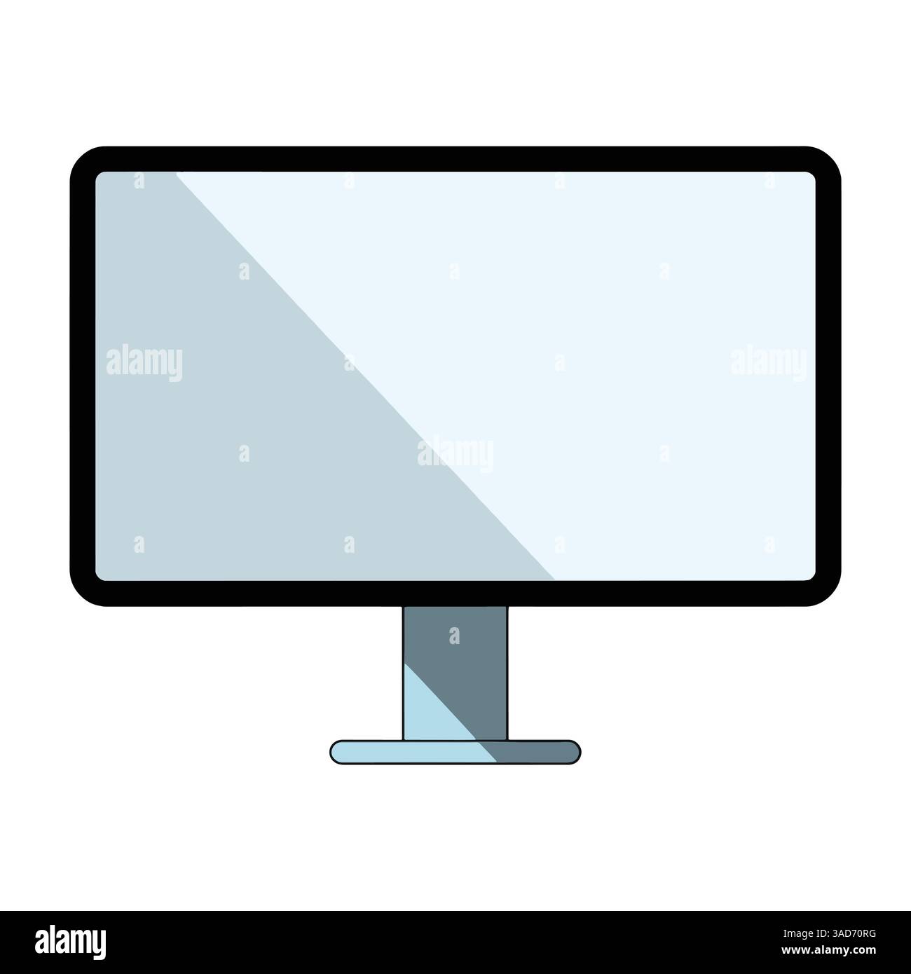 Realistic black computer monitor. Sleek flat-screen display with a ...