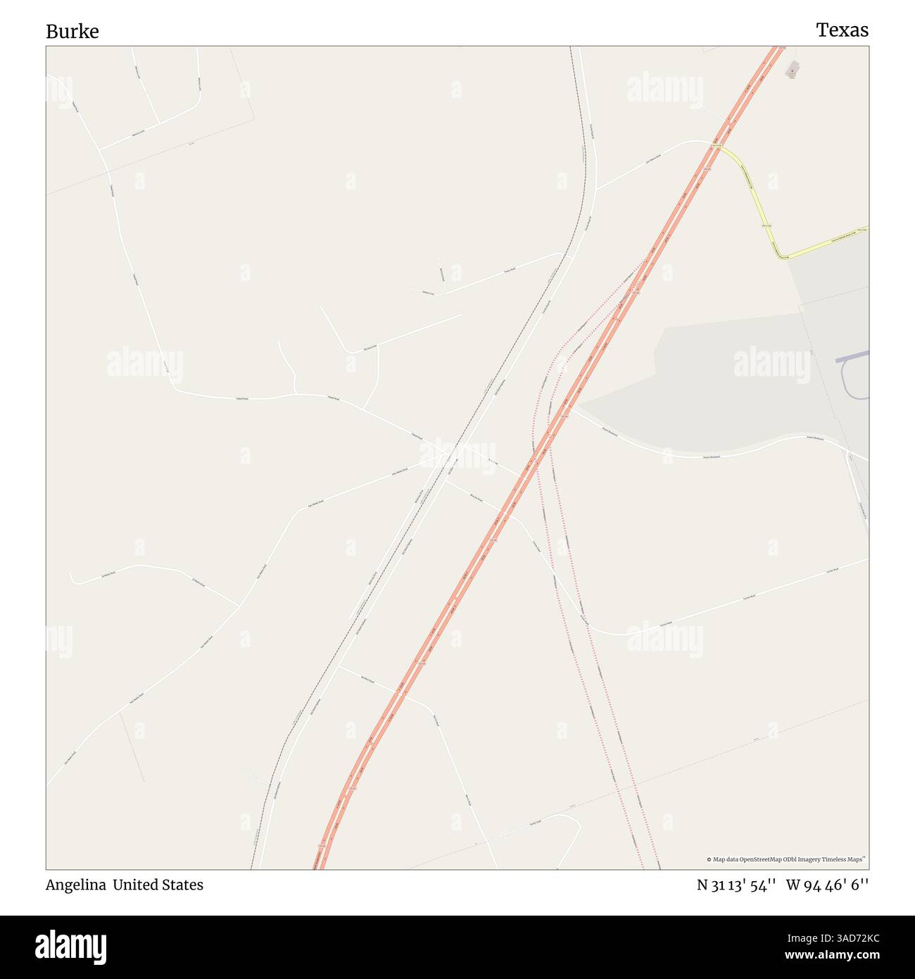 Burke, Angelina, United States, Texas, N 31 13' 54'', W 94 46' 6'', map ...