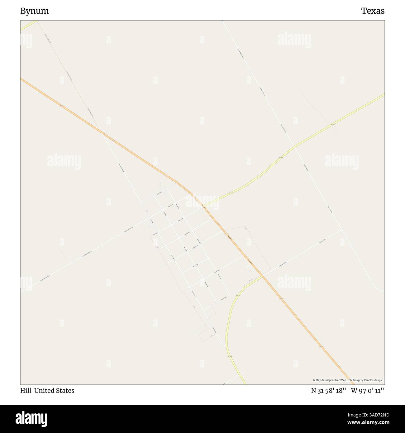 Bynum, Hill, United States, Texas, N 31 58' 18'', W 97 0' 11'', map ...