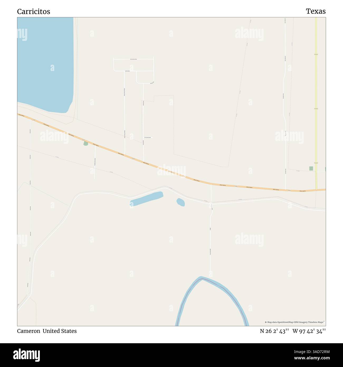 Carricitos, Cameron, United States, Texas, N 26 2' 43'', W 97 42' 34 ...