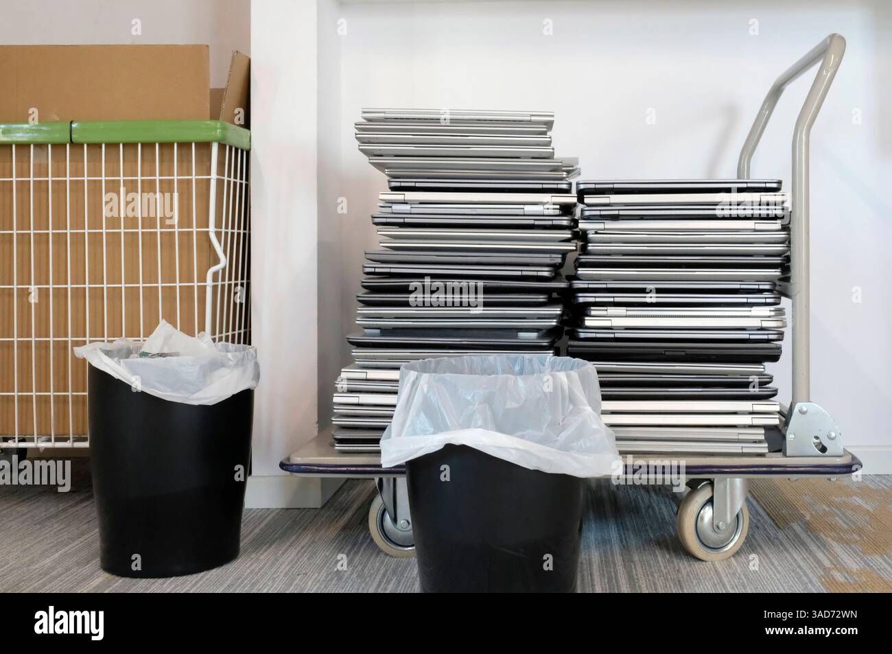 Electronic waste - stack of laptops to be discarded Stock Photo - Alamy