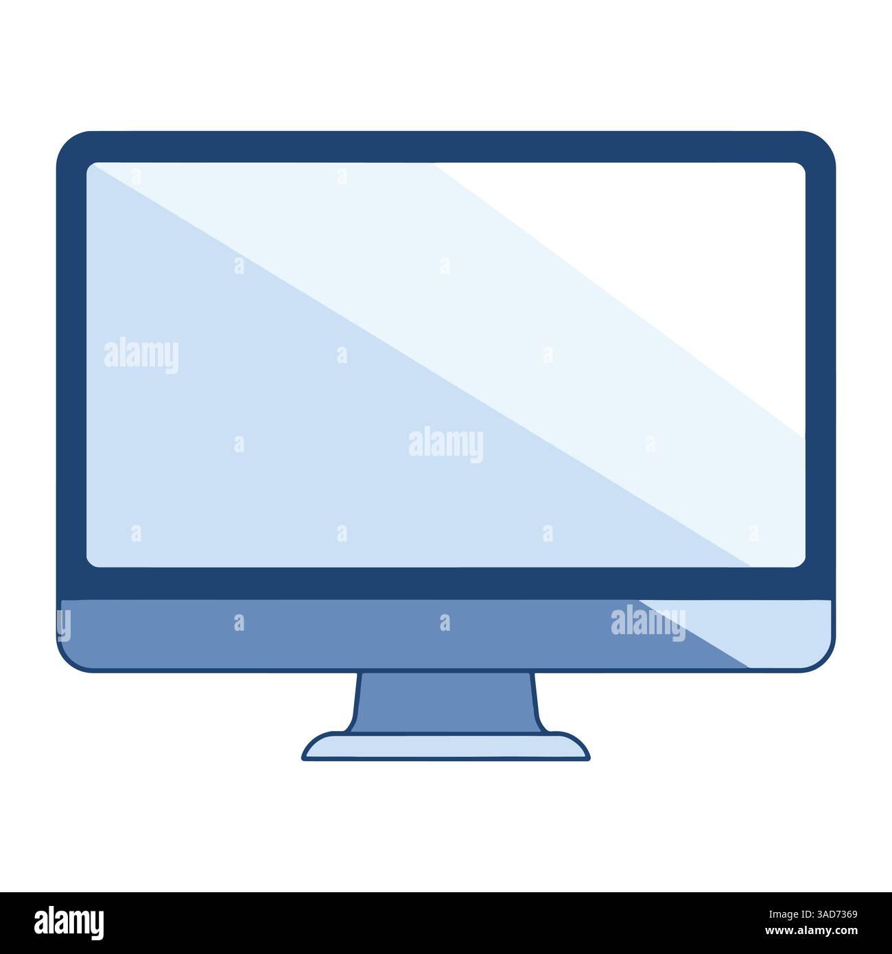 Realistic desktop monitor in black and grey colors, isolated on a white ...