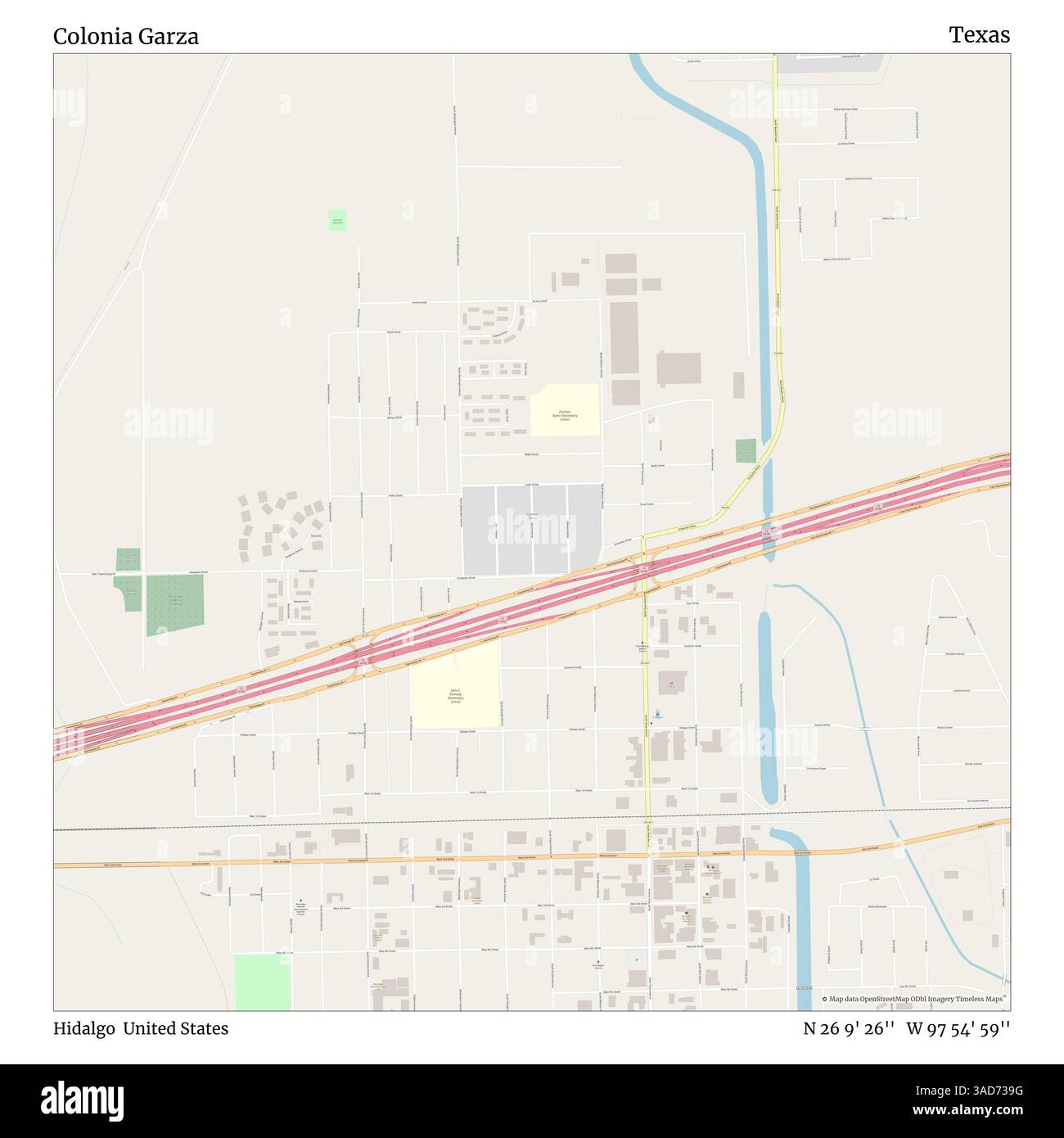 Colonia Garza, Hidalgo, United States, Texas, N 26 9' 26'', W 97 54' 59 ...