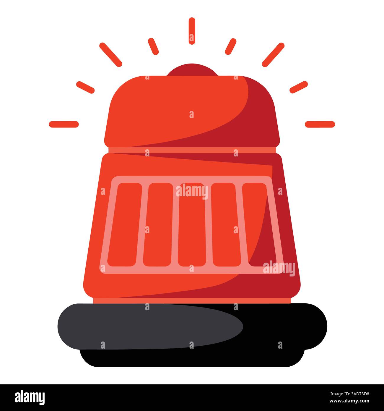 Red fire alarm siren, Flat vector illustration isolated on a white ...