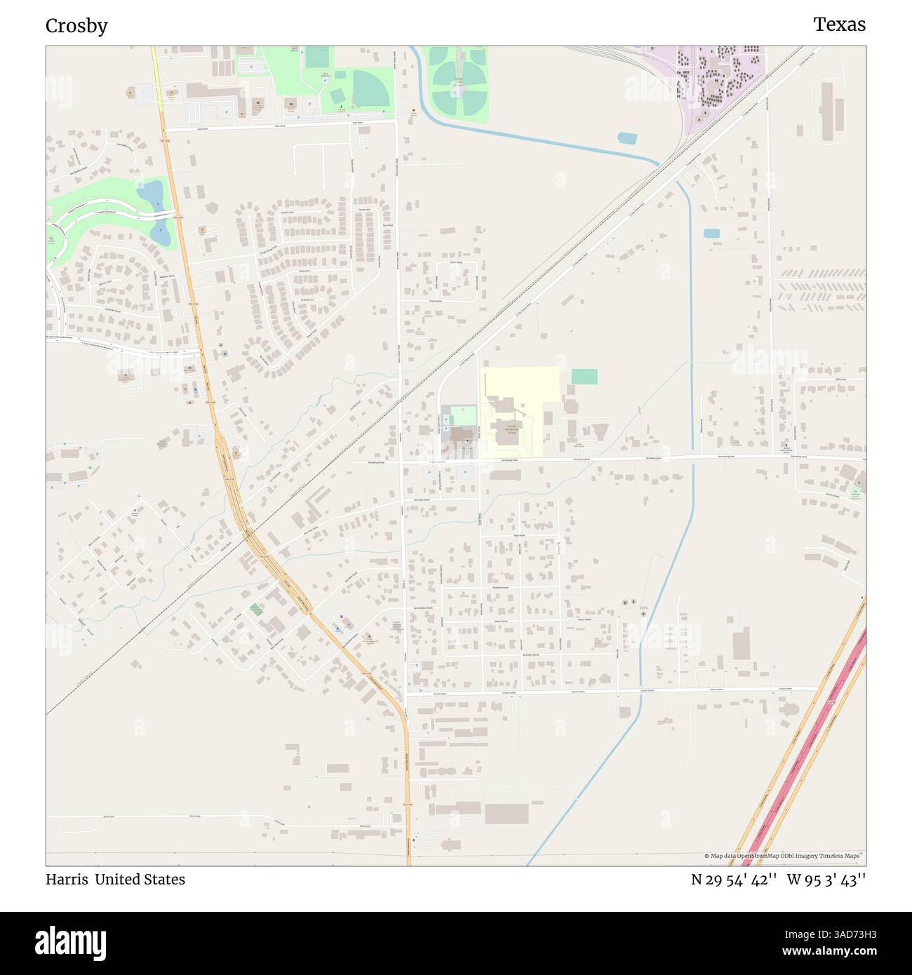 Crosby, Harris, United States, Texas, N 29 54' 42'', W 95 3' 43'', map ...
