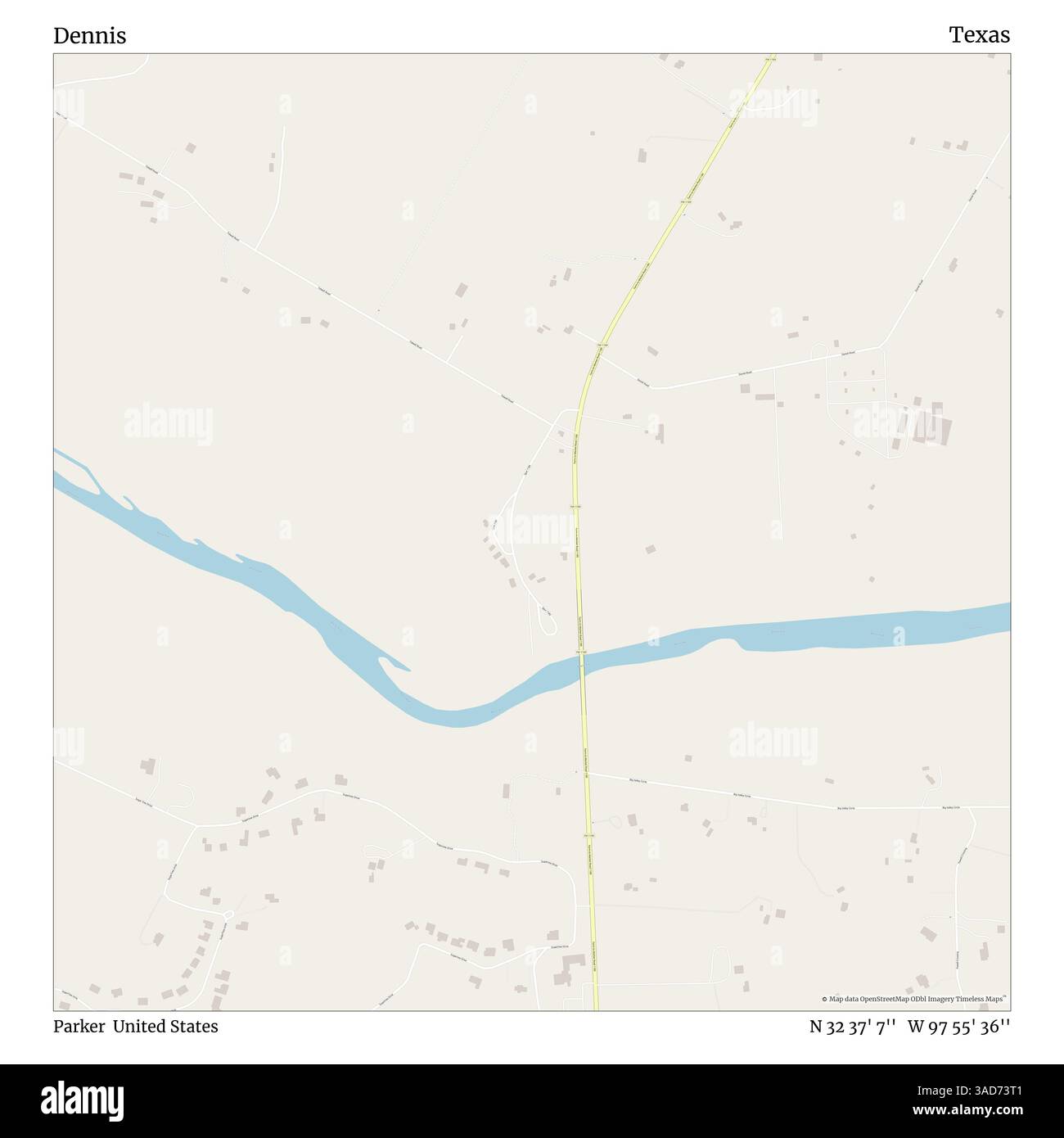 Dennis, Parker, United States, Texas, N 32 37' 7'', W 97 55' 36'', map ...