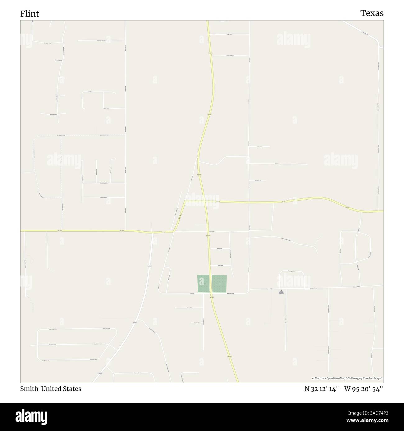 Flint, Smith, United States, Texas, N 32 12' 14'', W 95 20' 54'', map ...