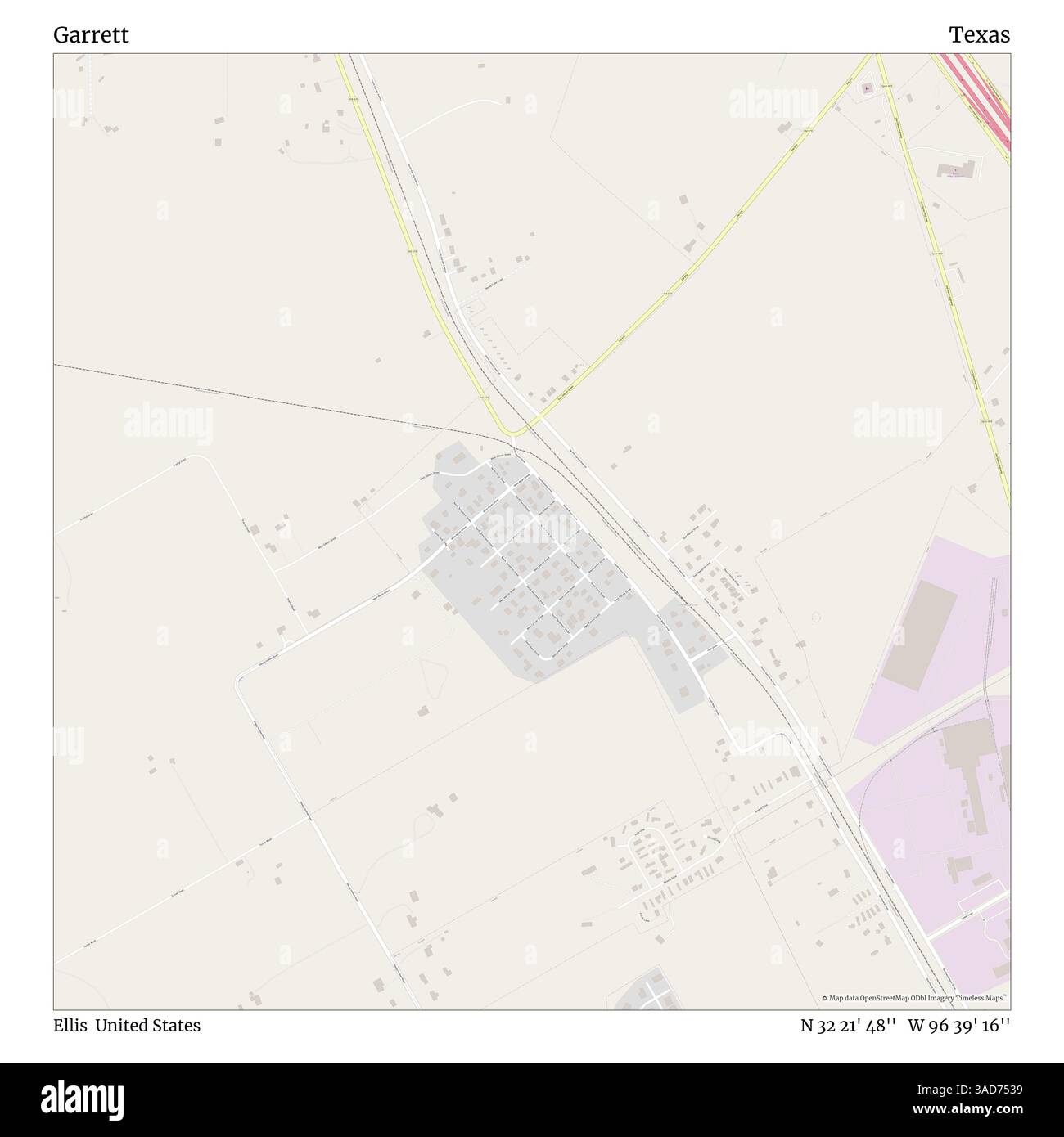 Garrett, Ellis, United States, Texas, N 32 21' 48'', W 96 39' 16'', map ...
