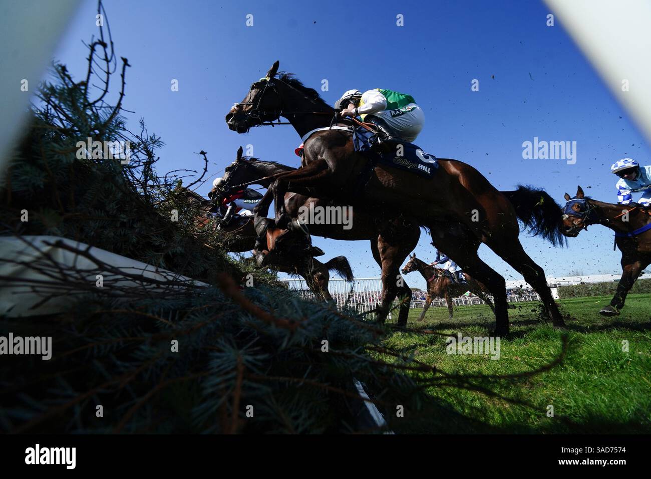 Richmond Lake ridden by Brian Hughes during the William Hill Handicap Chase on day three of the ...