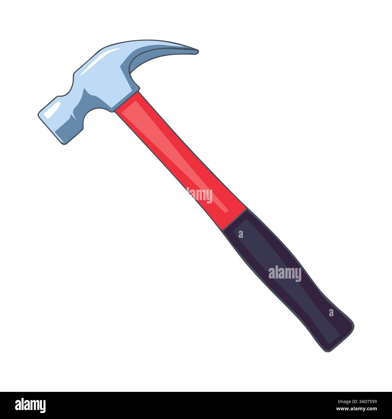 Red hammer isolated on white background. Vector illustration Stock ...