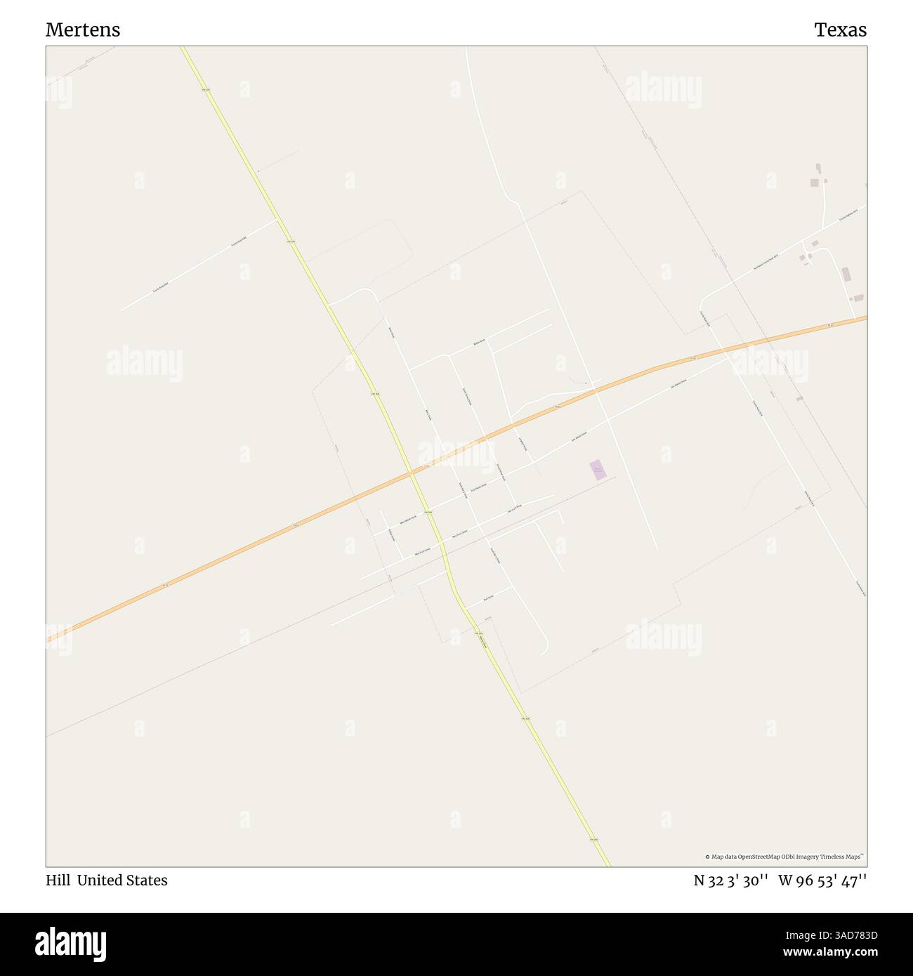 Mertens, Hill, United States, Texas, N 32 3' 30'', W 96 53' 47'', map ...