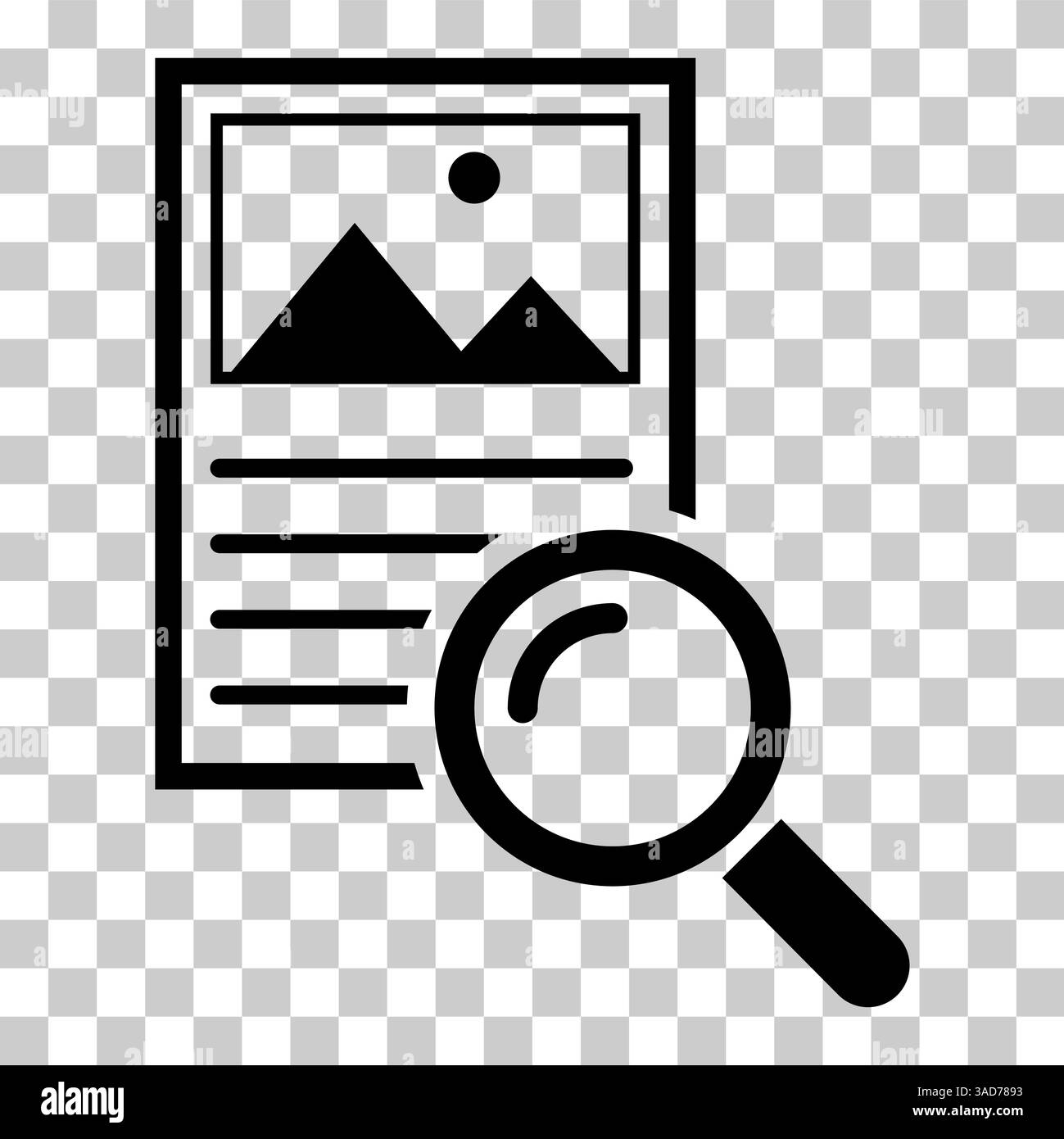 Search result icon, research data report sign, control analysis symbol ...