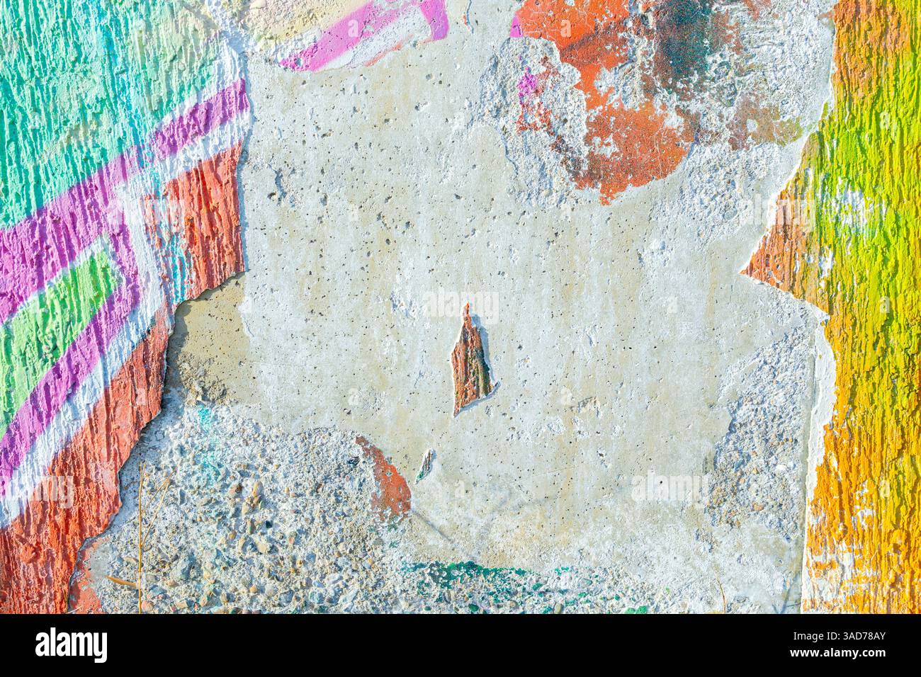 Colorful Weathered Wall Texture with 80s Pastel Flair Stock Photo - Alamy