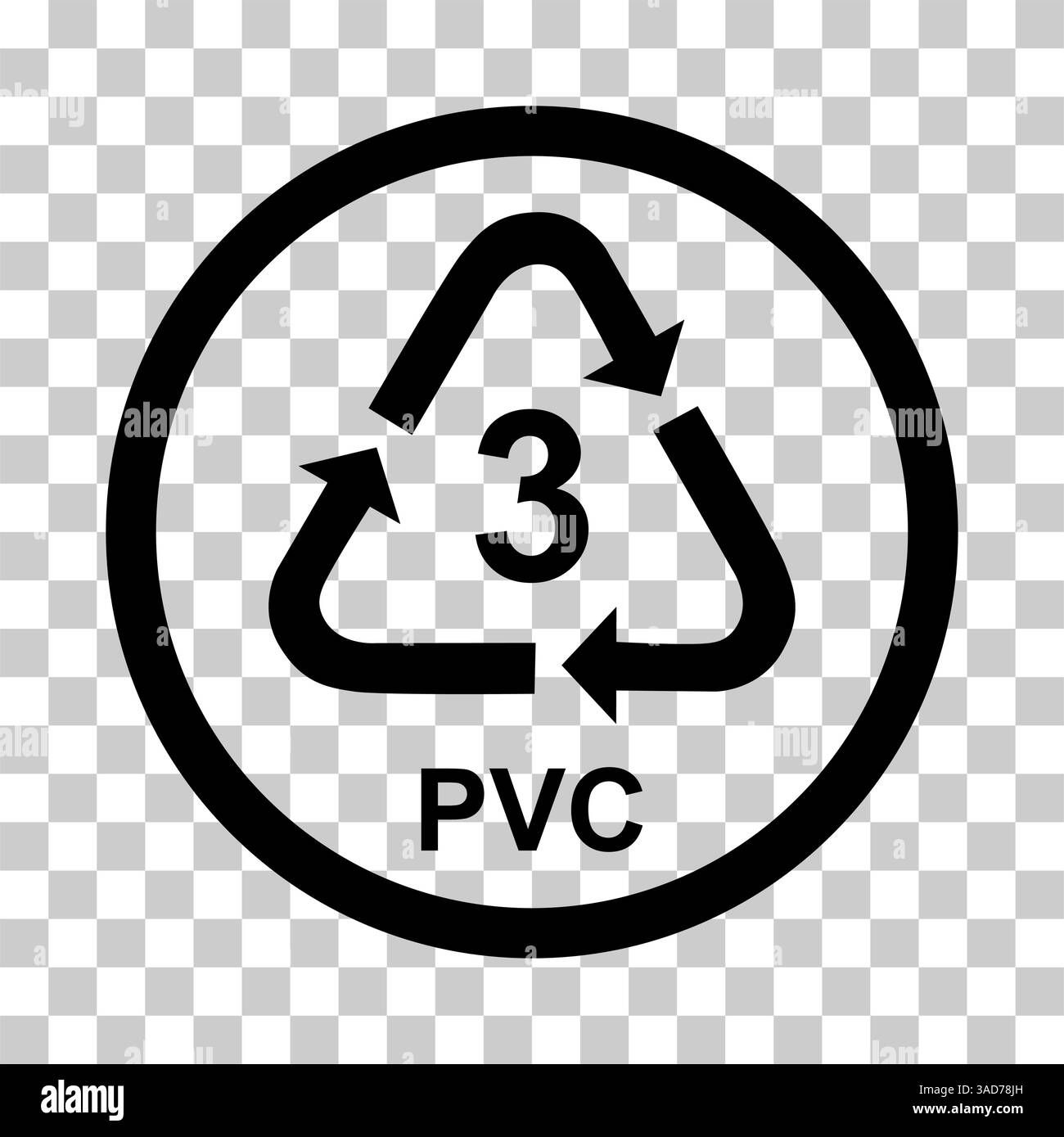 Plastic symbol, ecology recycling sign isolated on white background ...