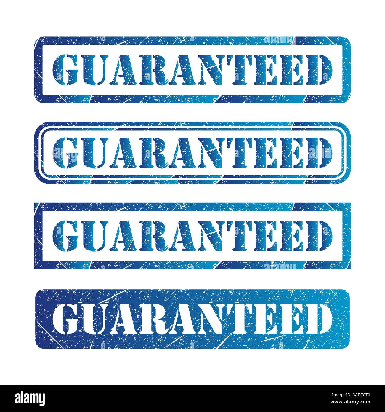 Set of Guaranteed stamp symbol, label sticker sign button, text banner ...