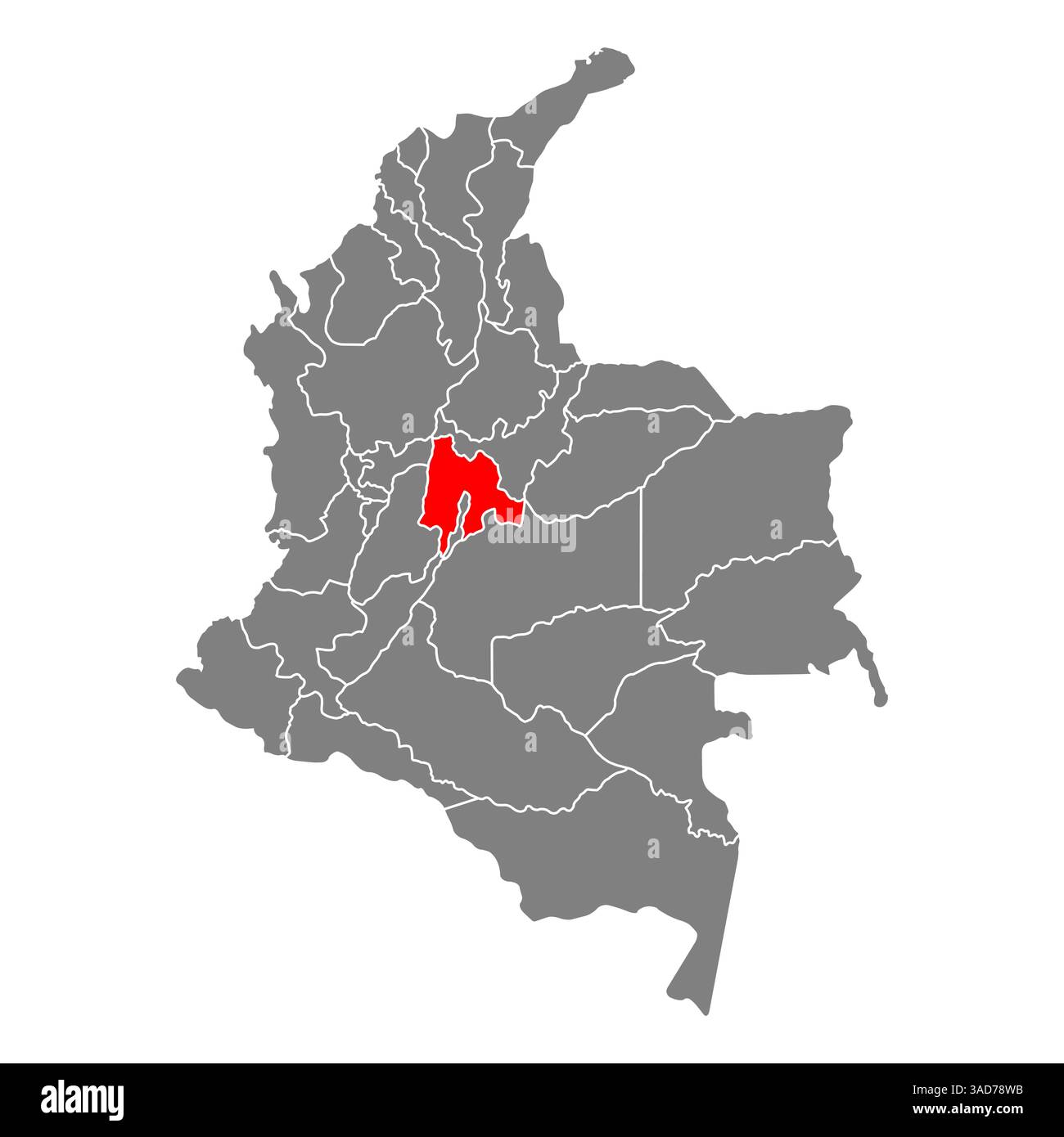 Cundinamarca of Colombia map shape, travel web flat concept icon vector ...