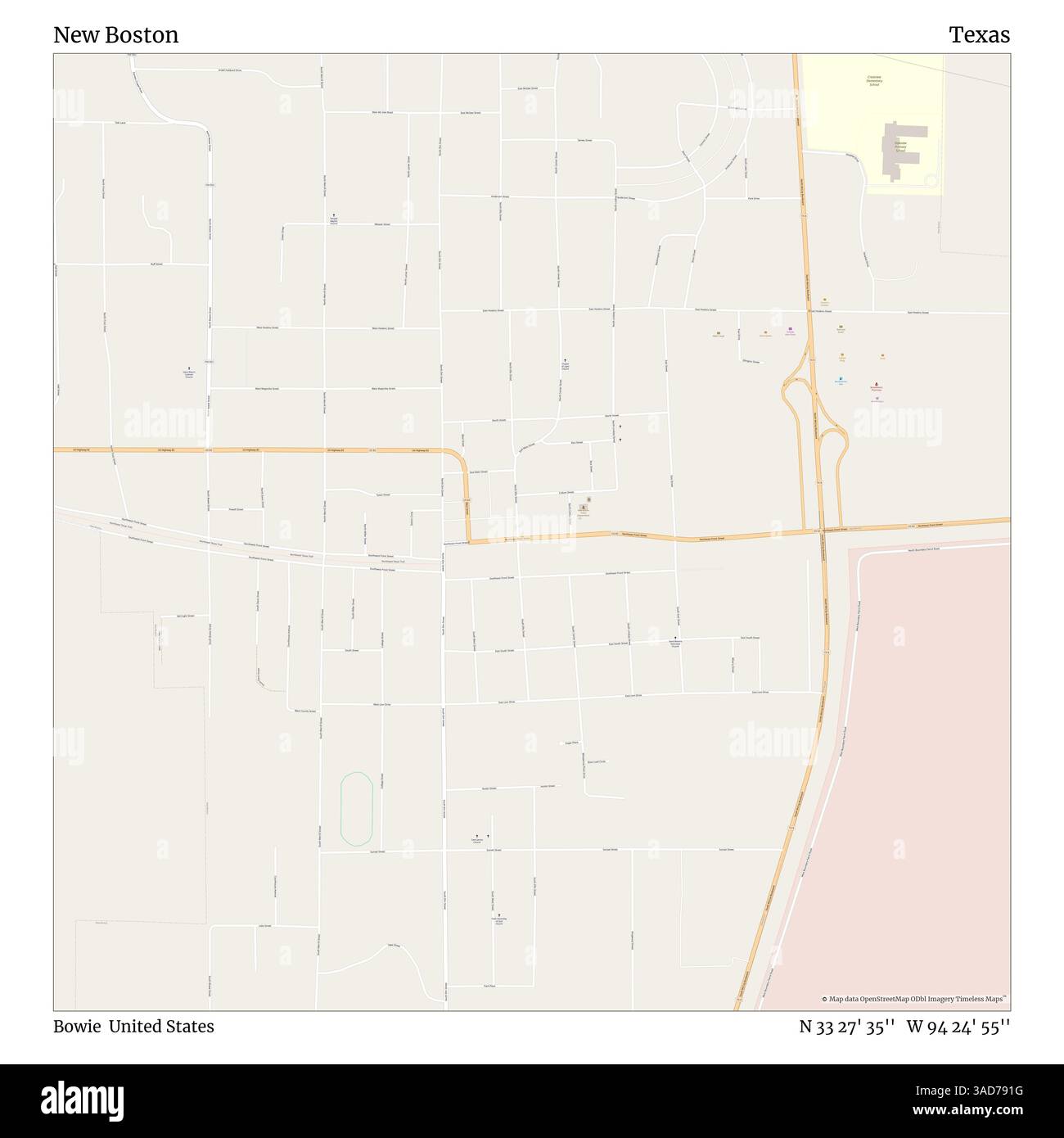 New Boston, Bowie, United States, Texas, N 33 27' 35'', W 94 24' 55 ...
