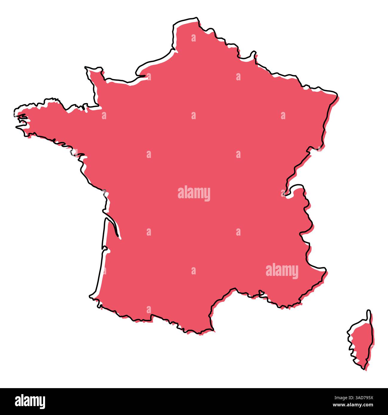 France map symbol shape, travel web flat concept icon symbol vector ...