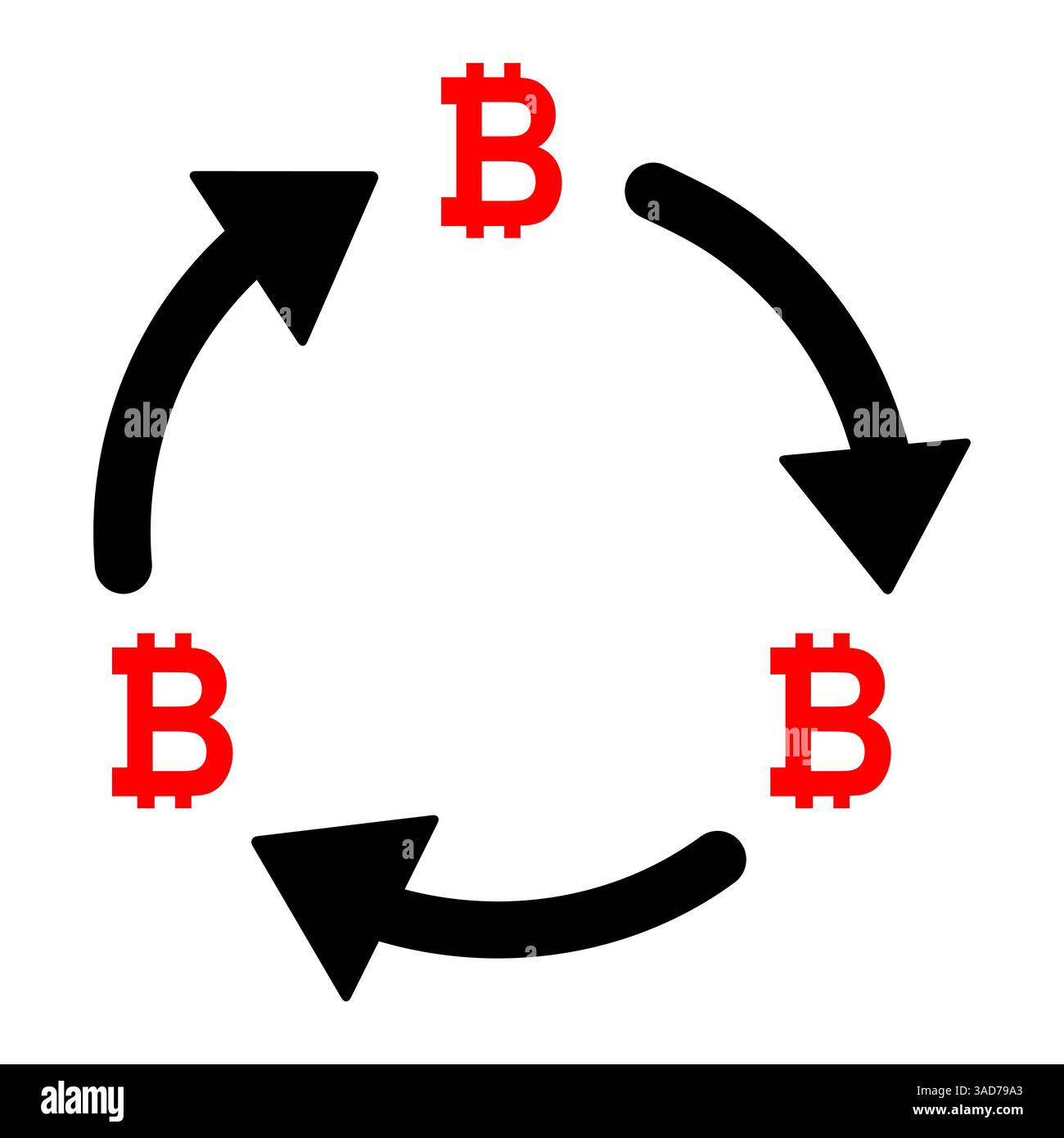 Bitcoin money change icon, trade cash information web symbol, convert sign vector illustration ...