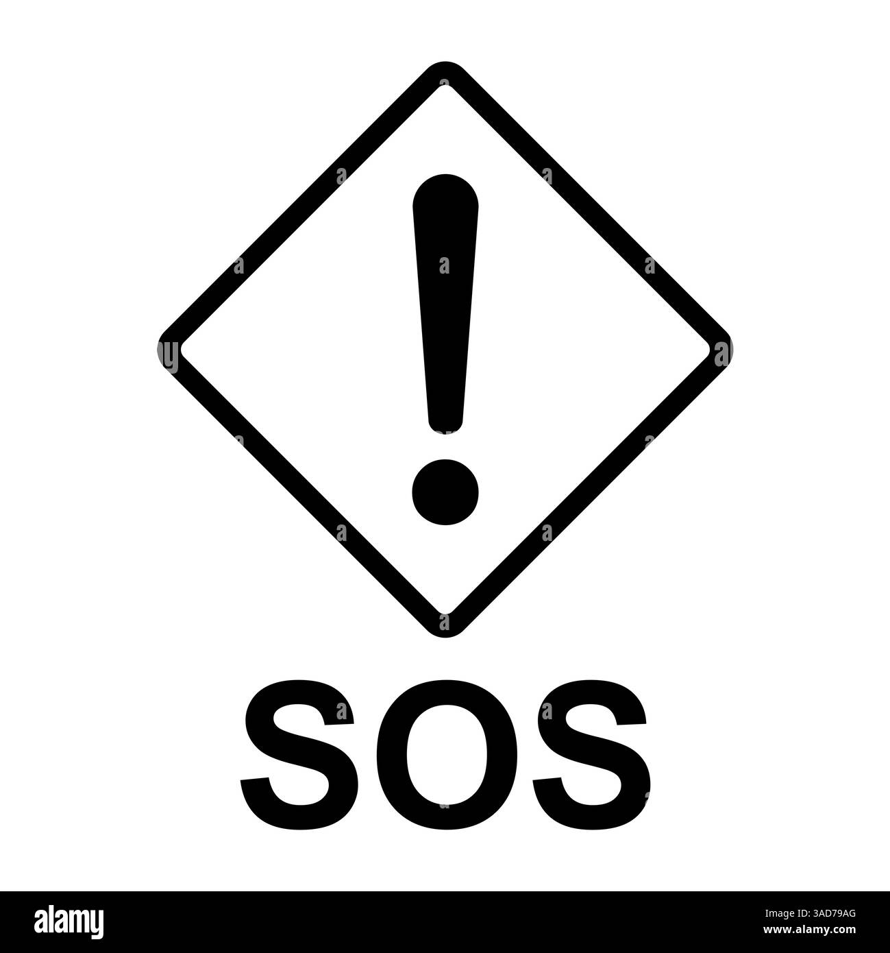 SOS help icon, safety support alert flat design, save vector ...
