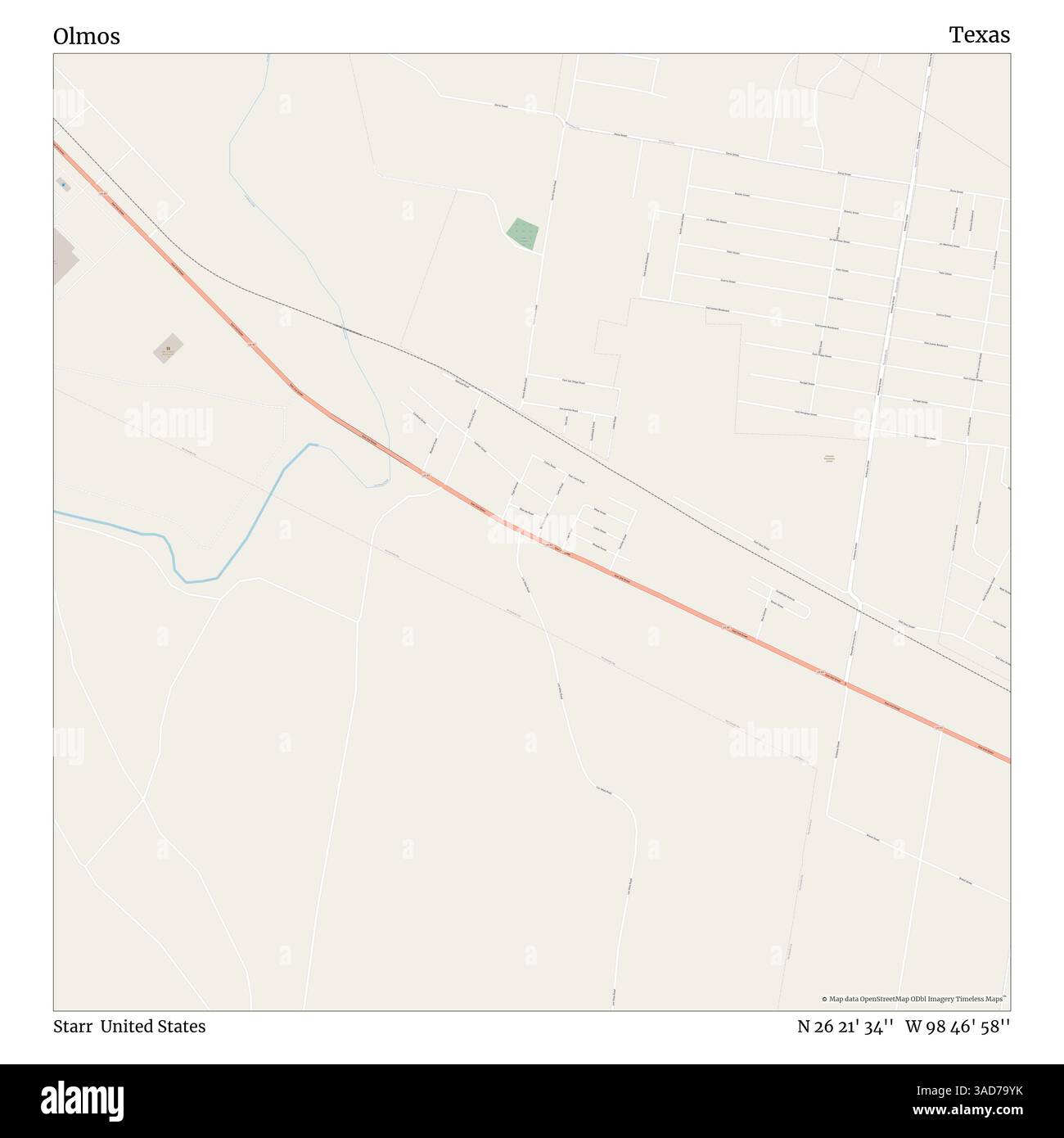 Olmos, Starr, United States, Texas, N 26 21' 34'', W 98 46' 58'', map ...