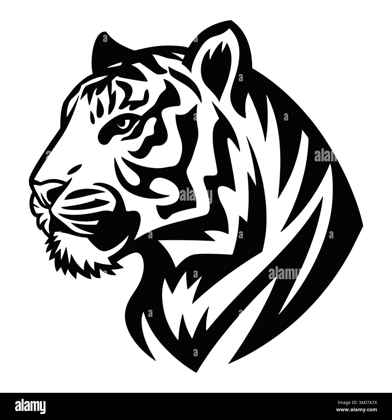 Roaring tiger logo design in a bold and dynamic vector style. Powerful ...