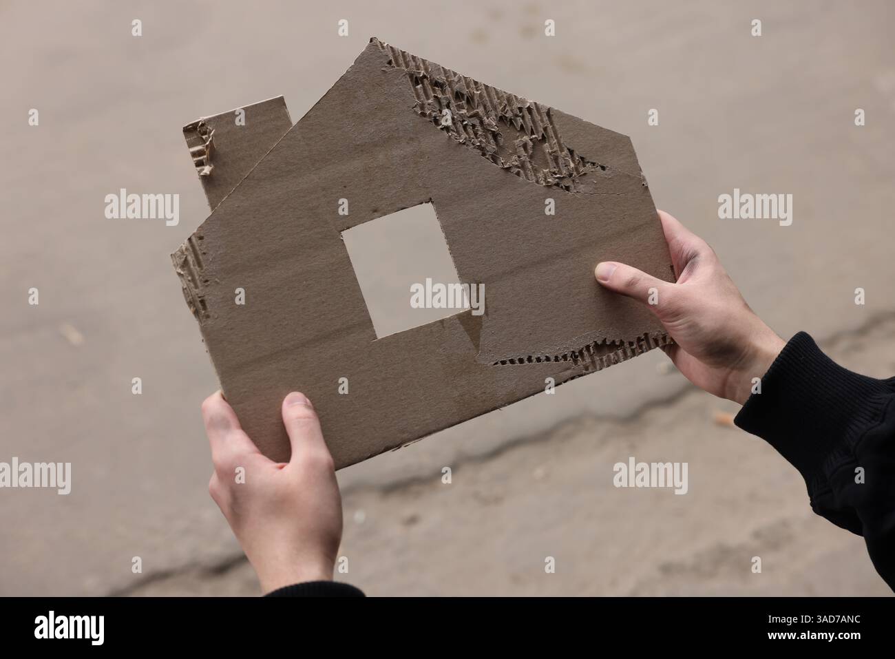 Homeless man house figure hi-res stock photography and images - Alamy