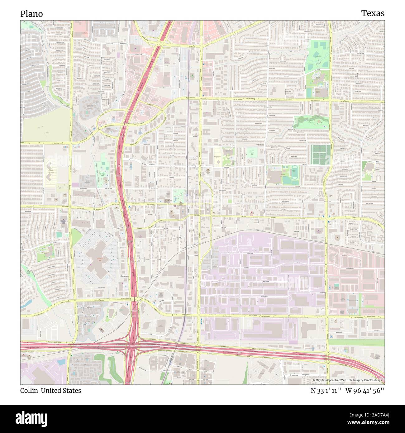Plano, Collin, United States, Texas, N 33 1' 11'', W 96 41' 56'', map ...