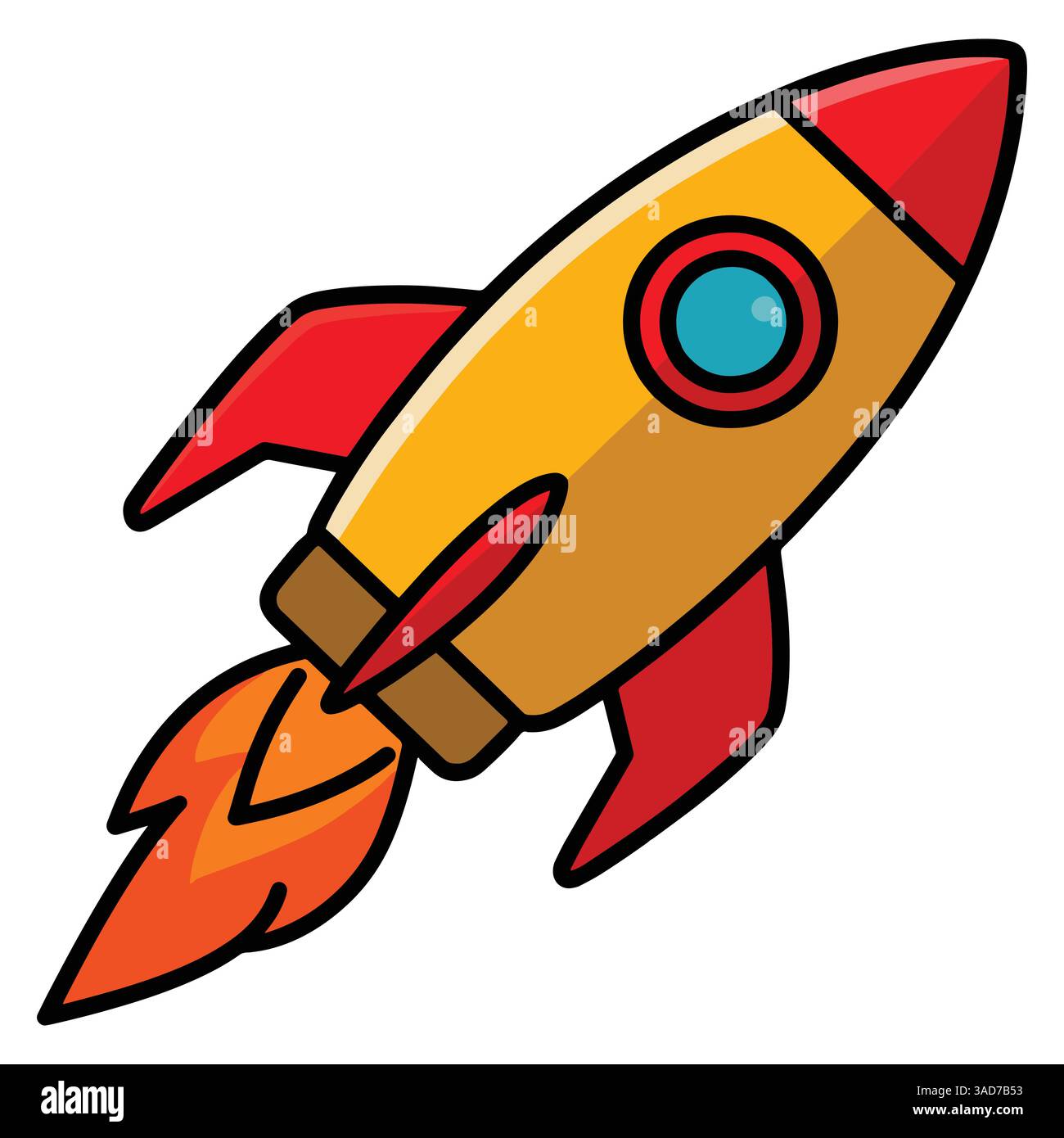 Rocket launching into space, symbolizing a business startup. Vector ...