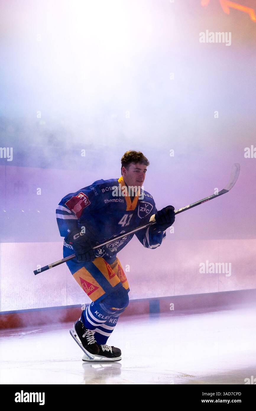 Leon Muggli #41 (EV Zug) - 11.10.2024 - National League, Regular Season ...