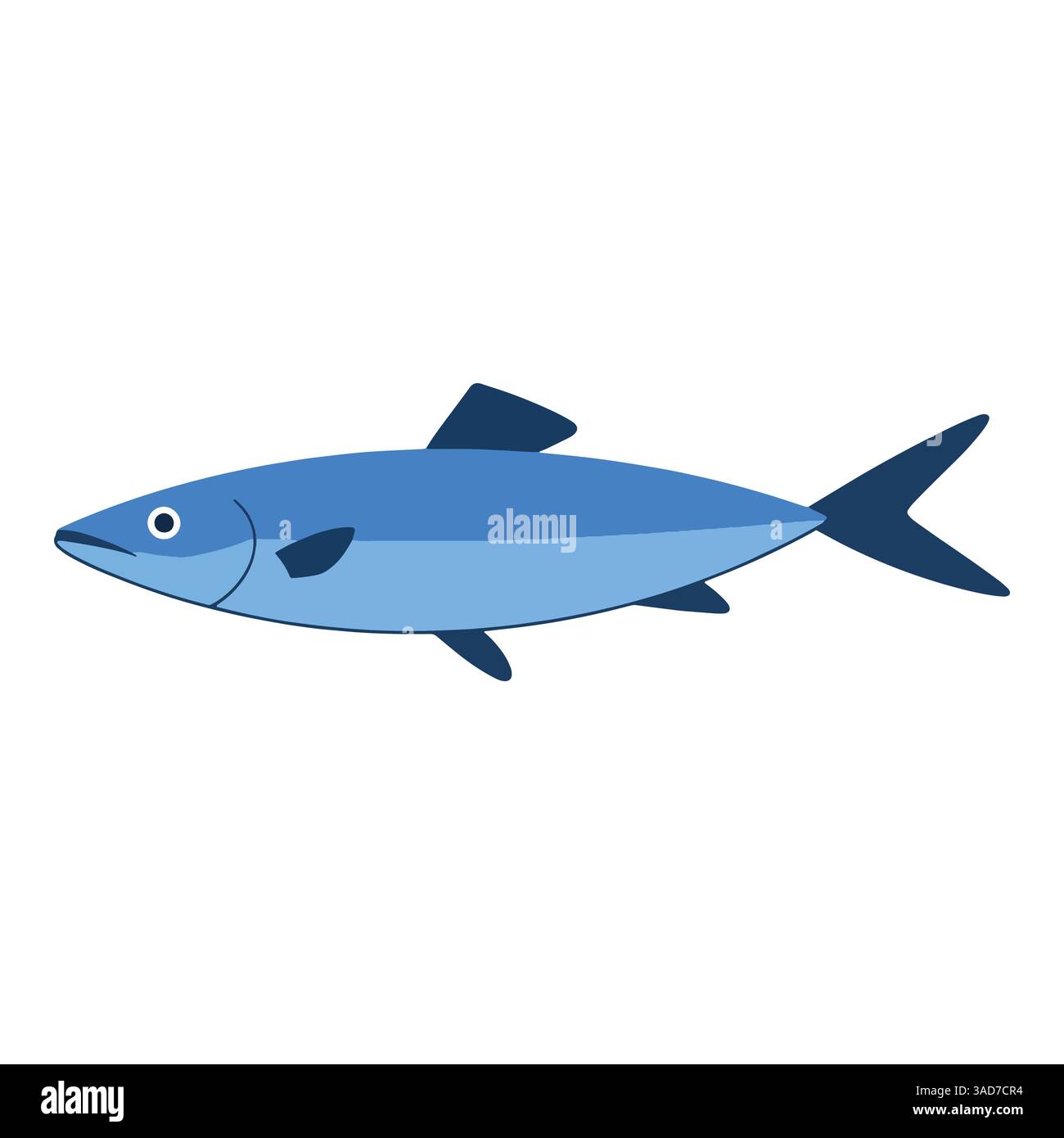 Saltwater fish flat design vector illustration. Fresh fish icon ...