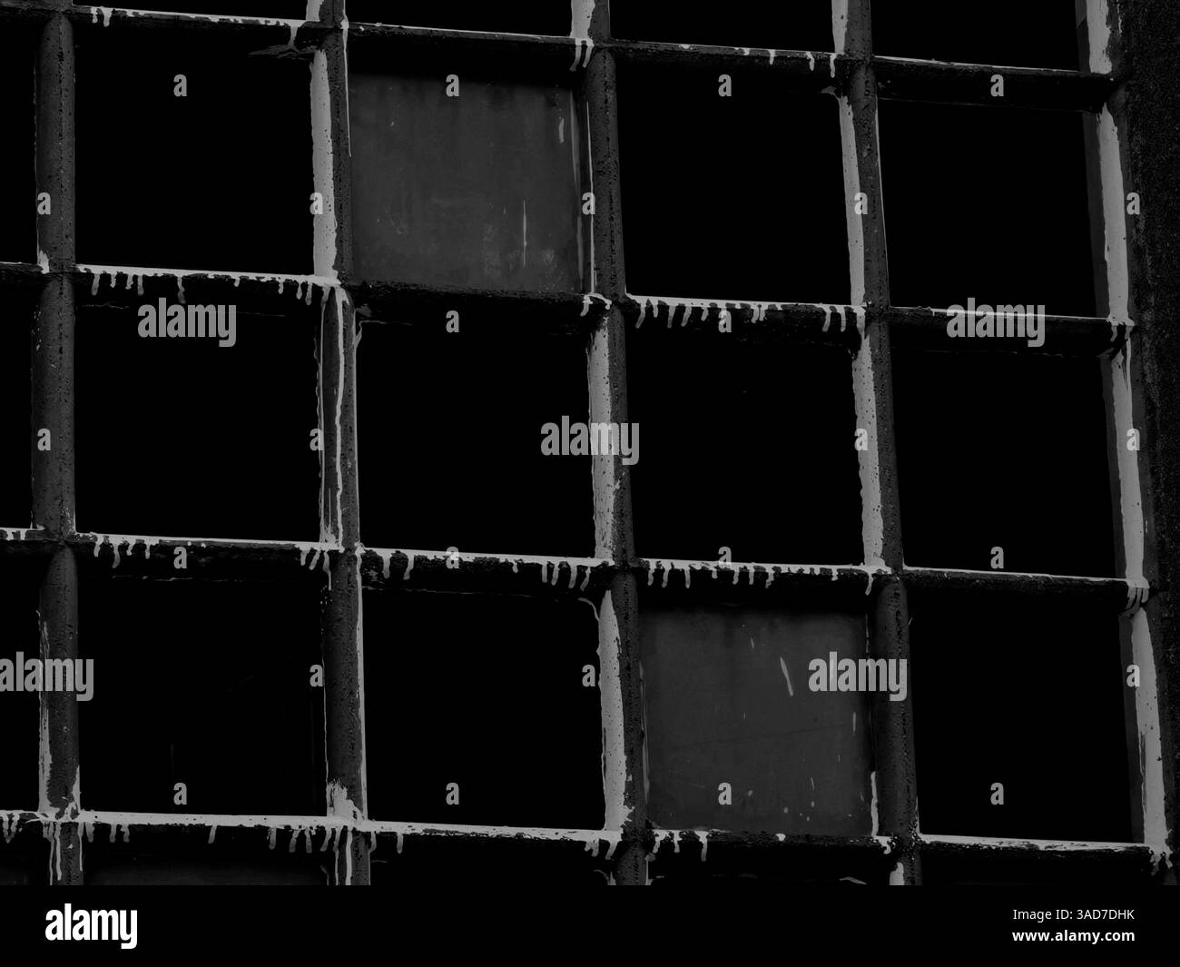 Shattered Symmetry – Black and White Window Frame Stock Photo - Alamy