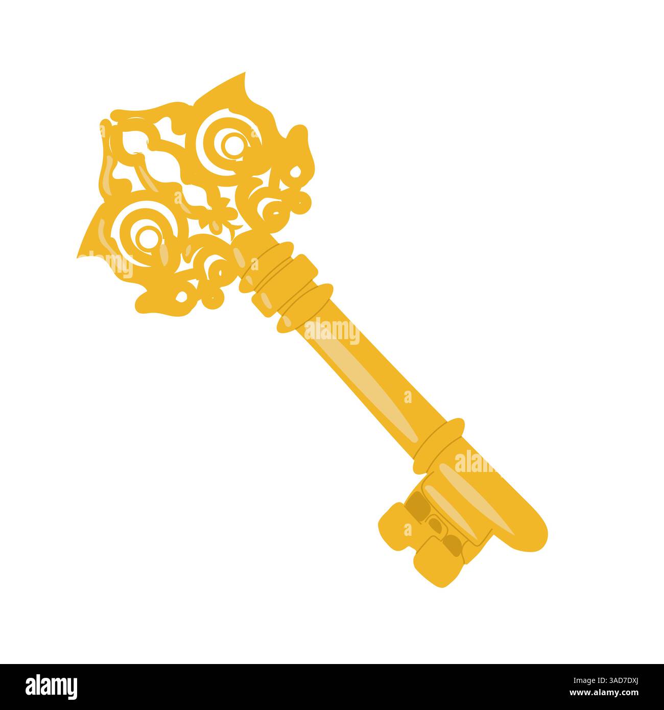 Golden key flat design isolated Stock Vector Image & Art - Alamy