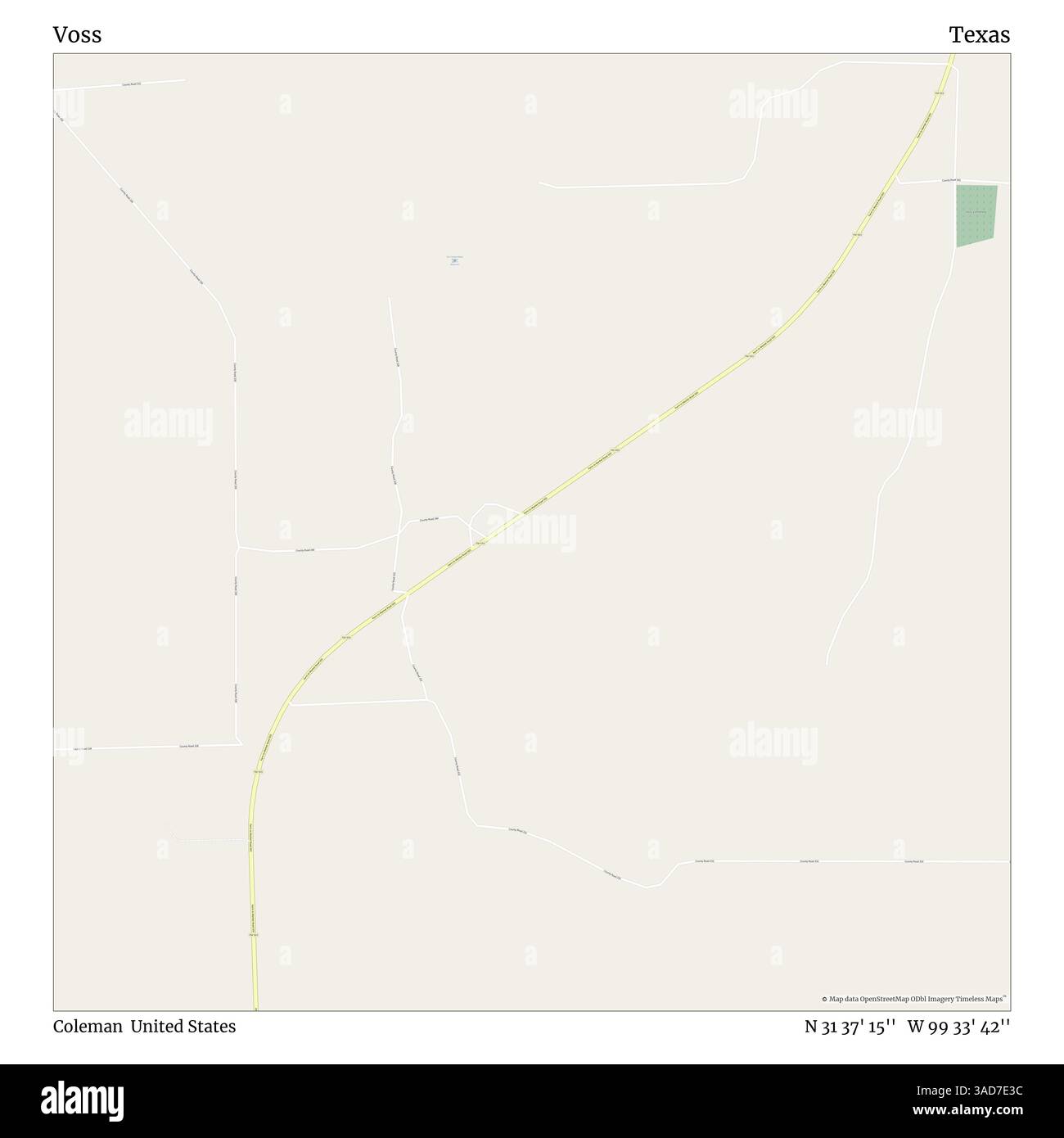 Voss, Coleman, United States, Texas, N 31 37' 15'', W 99 33' 42'', map ...