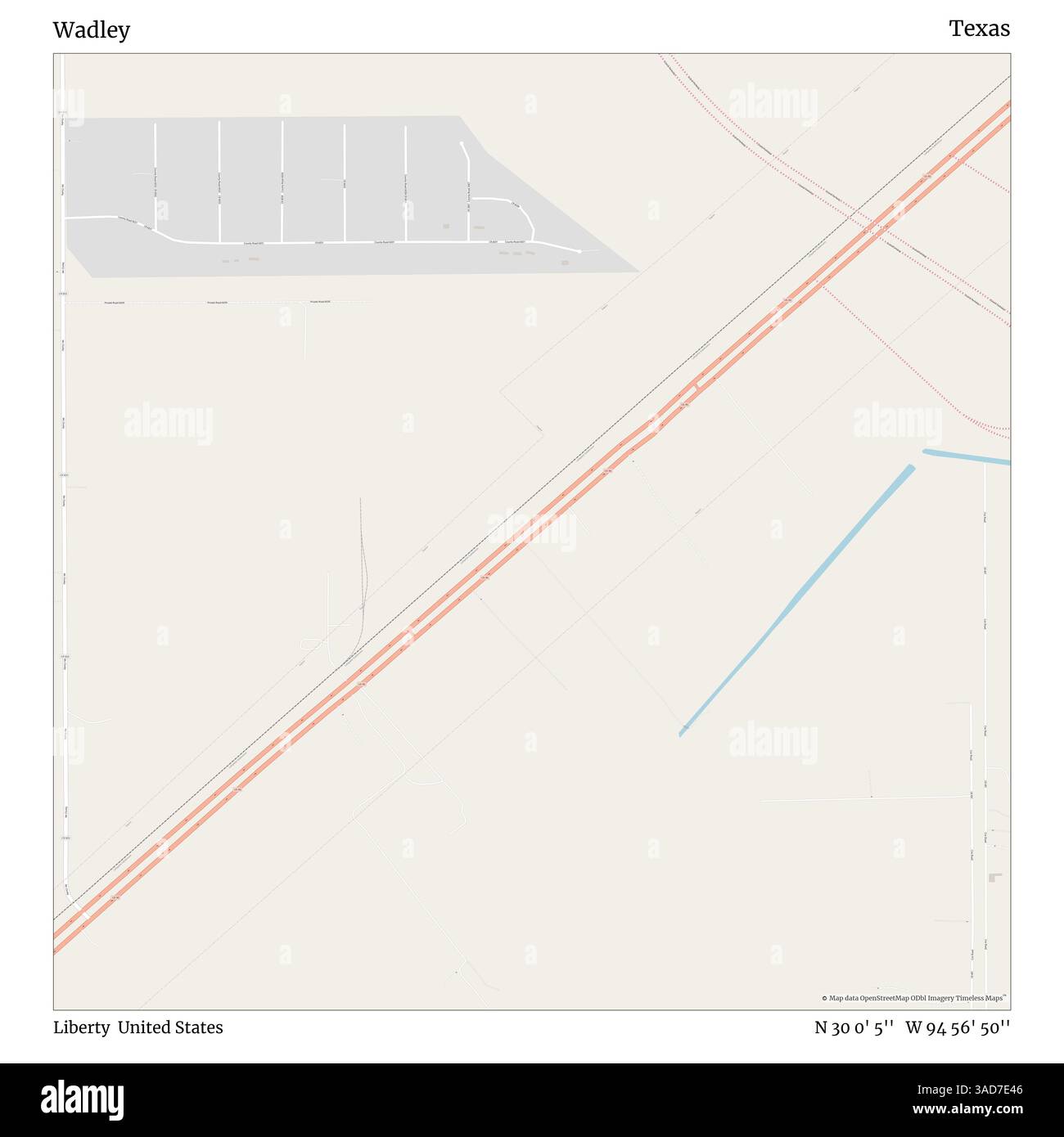 Wadley, Liberty, United States, Texas, N 30 0' 5'', W 94 56' 50'', map ...
