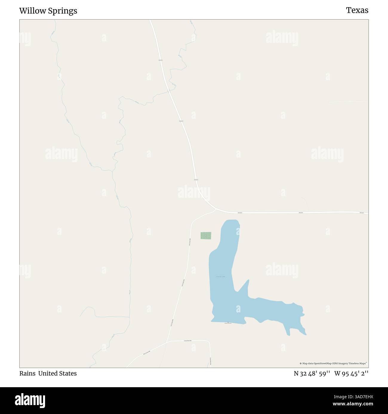 Willow Springs, Rains, United States, Texas, N 32 48' 59'', W 95 45' 2 ...