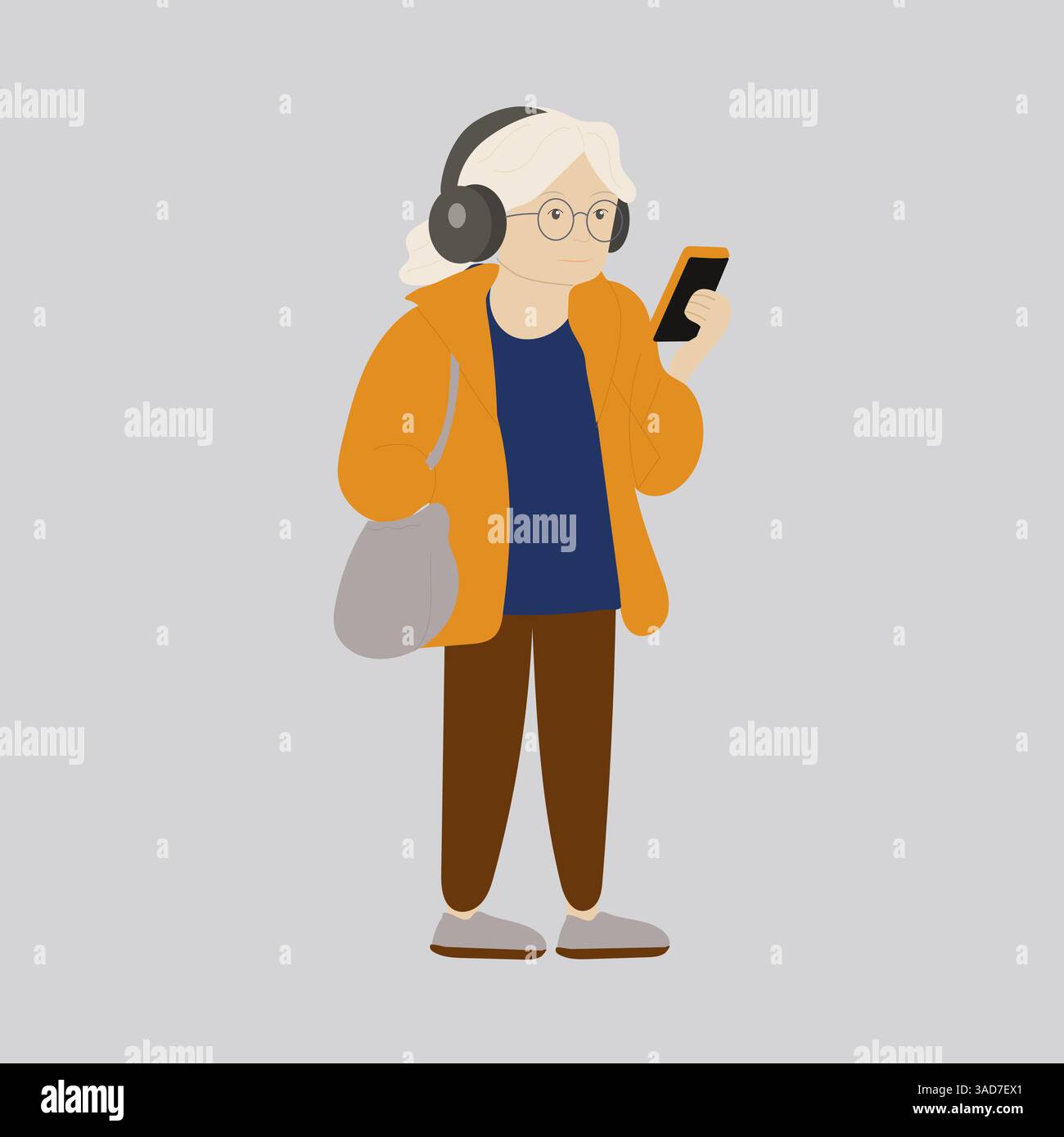 Lady using listen music Stock Vector Images - Alamy