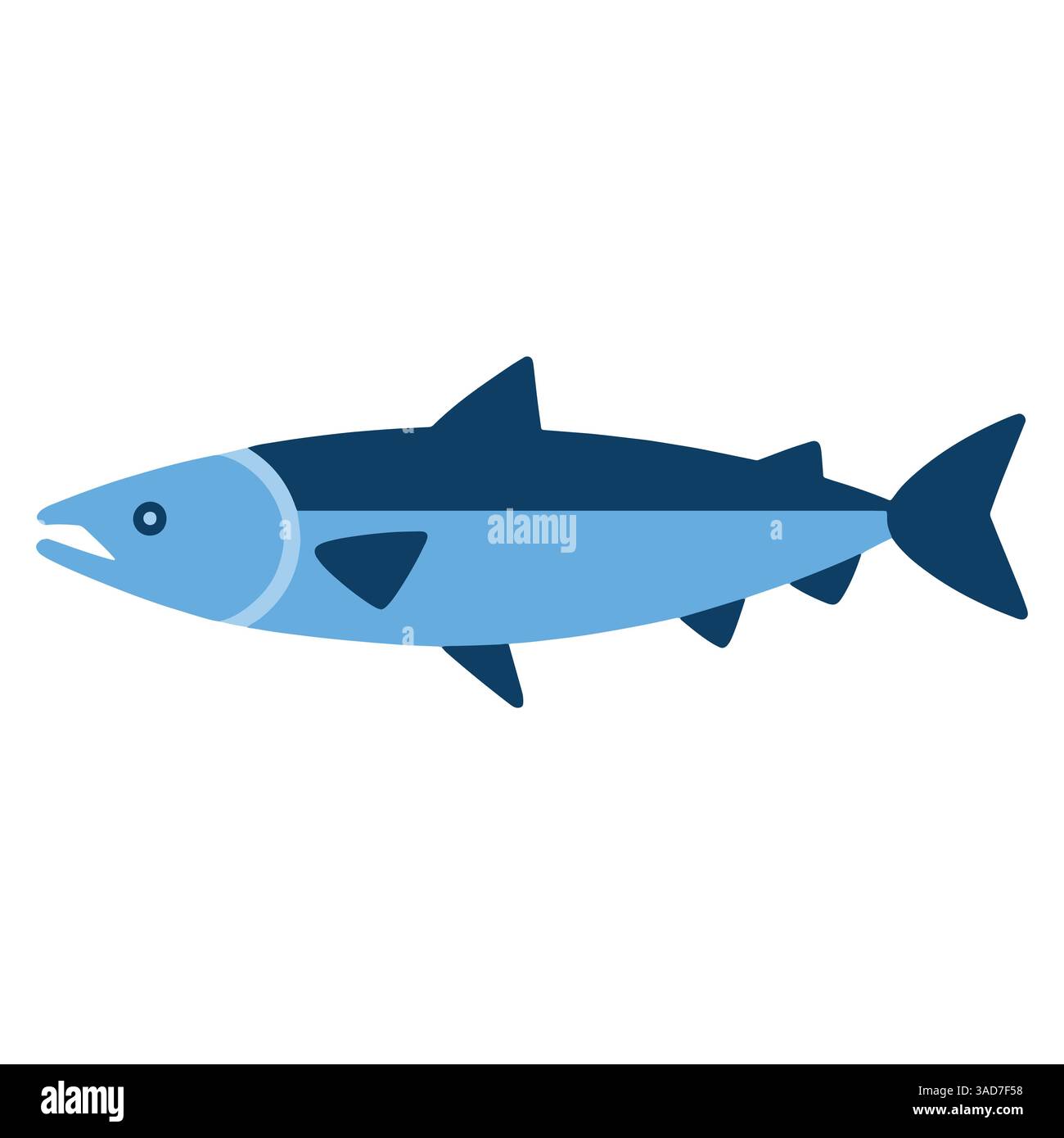 Saltwater fish flat design vector illustration. Fresh fish icon, ideal ...