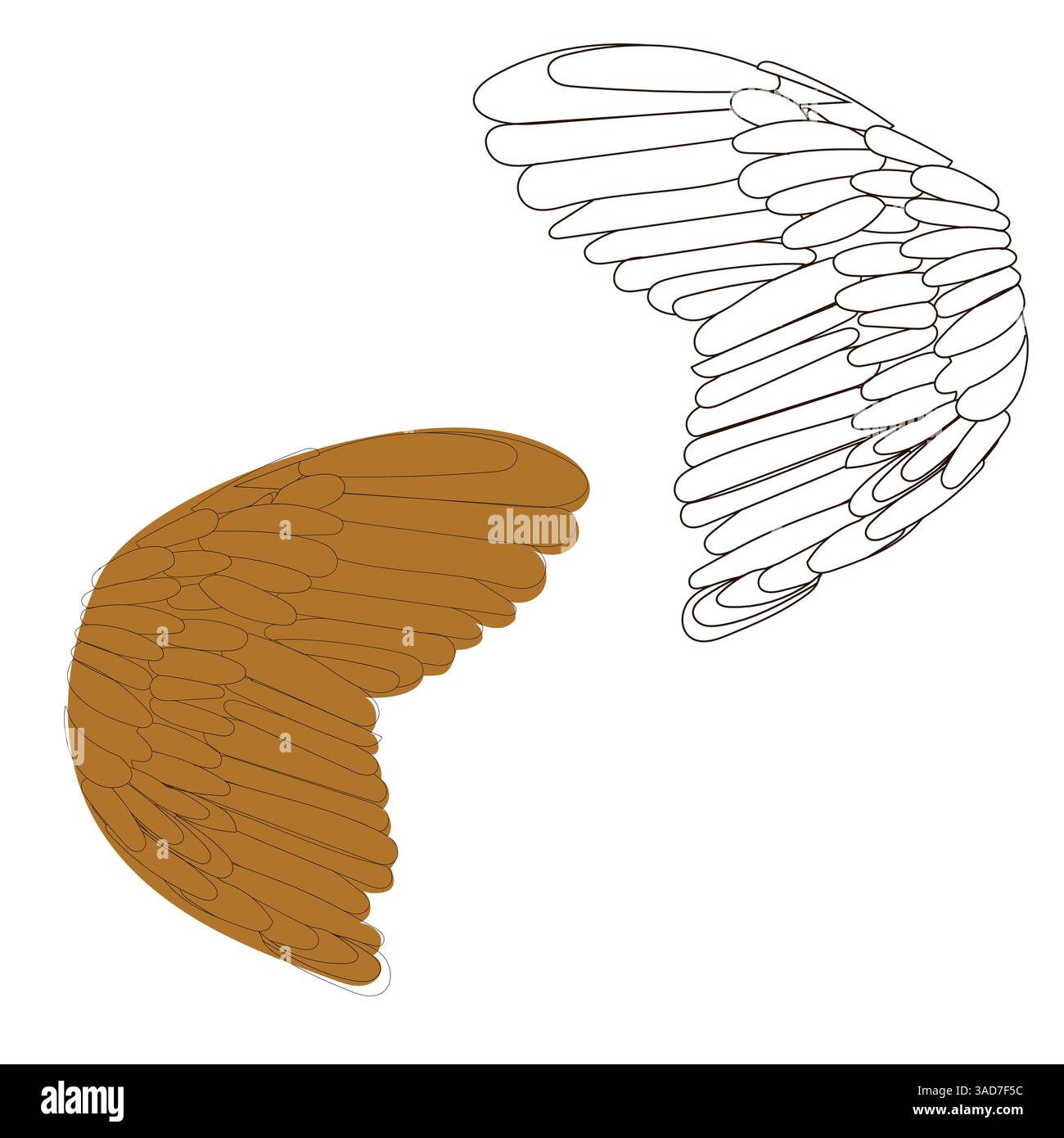 Spread wings of goose bird, flat design, line art Stock Vector Image ...