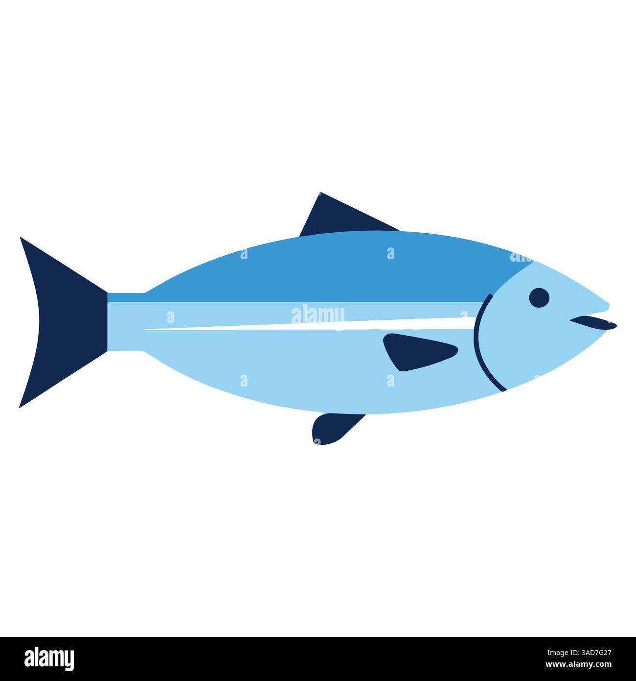 Saltwater fish flat design vector illustration. Fresh fish icon, ideal ...