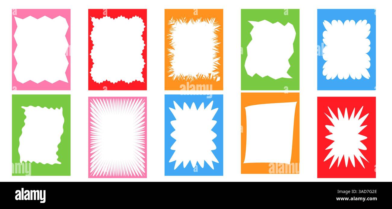 jagged line form, rectangles in bright colors vector Stock Vector Image ...