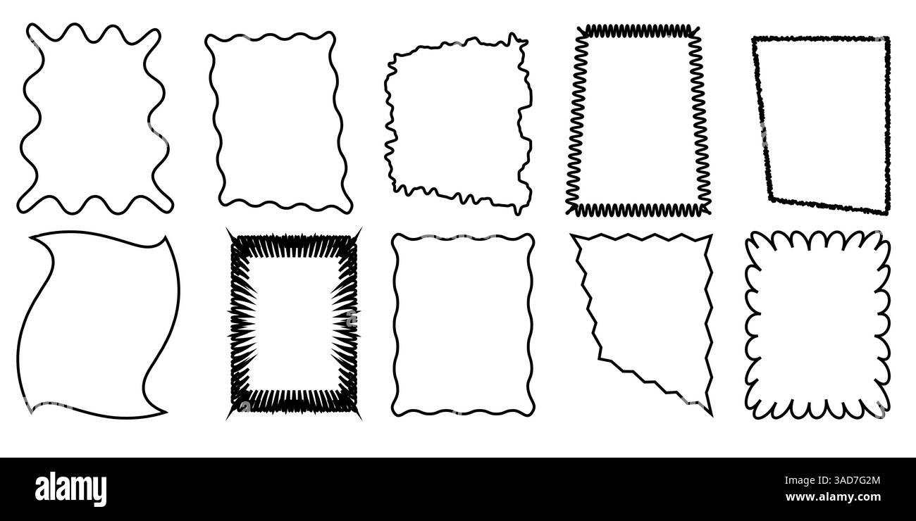 Ragged edge rectangle Black and White Stock Photos & Images - Alamy