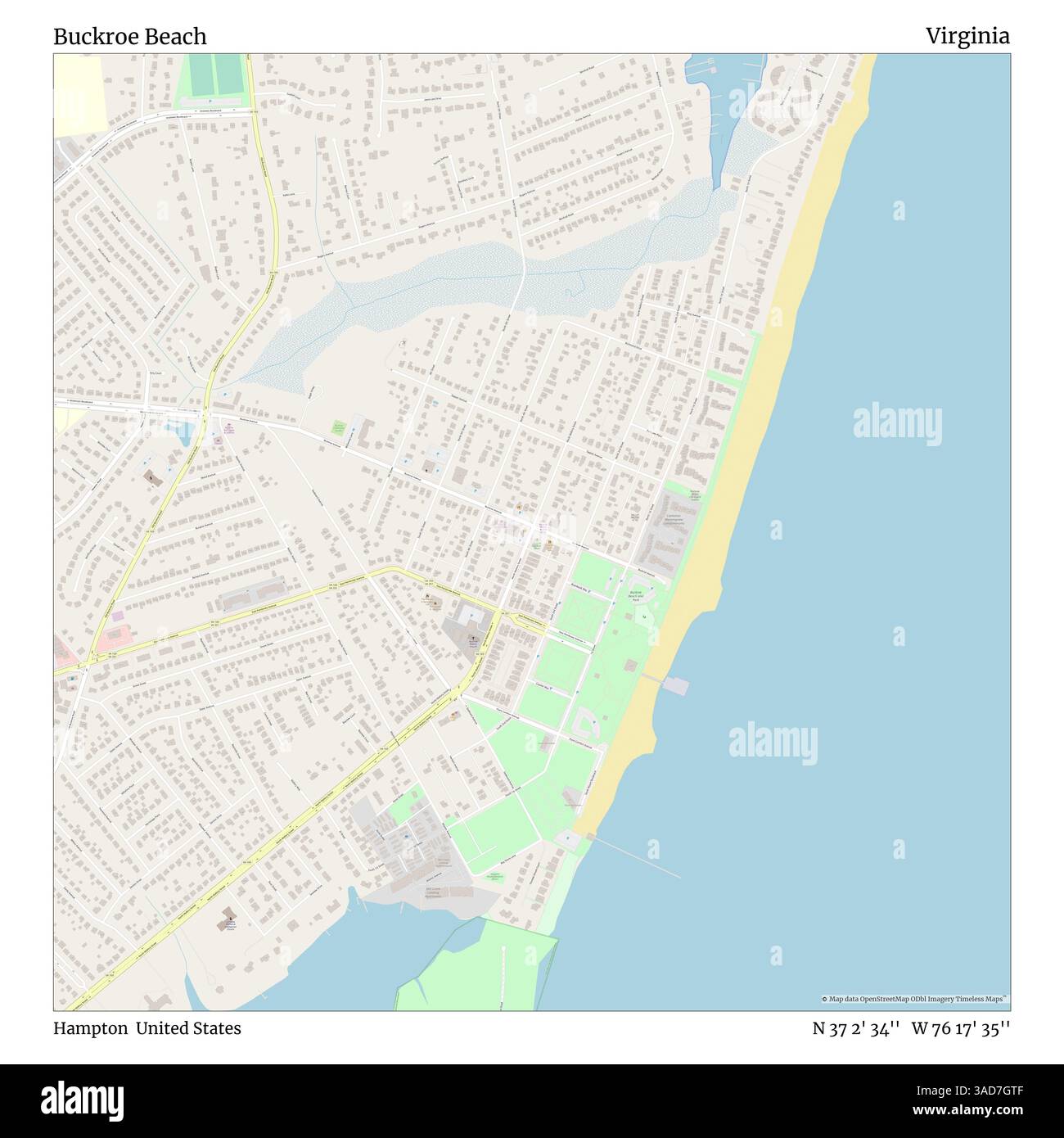 Buckroe Beach, Hampton, United States, Virginia, N 37 2' 34'', W 76 17 ...
