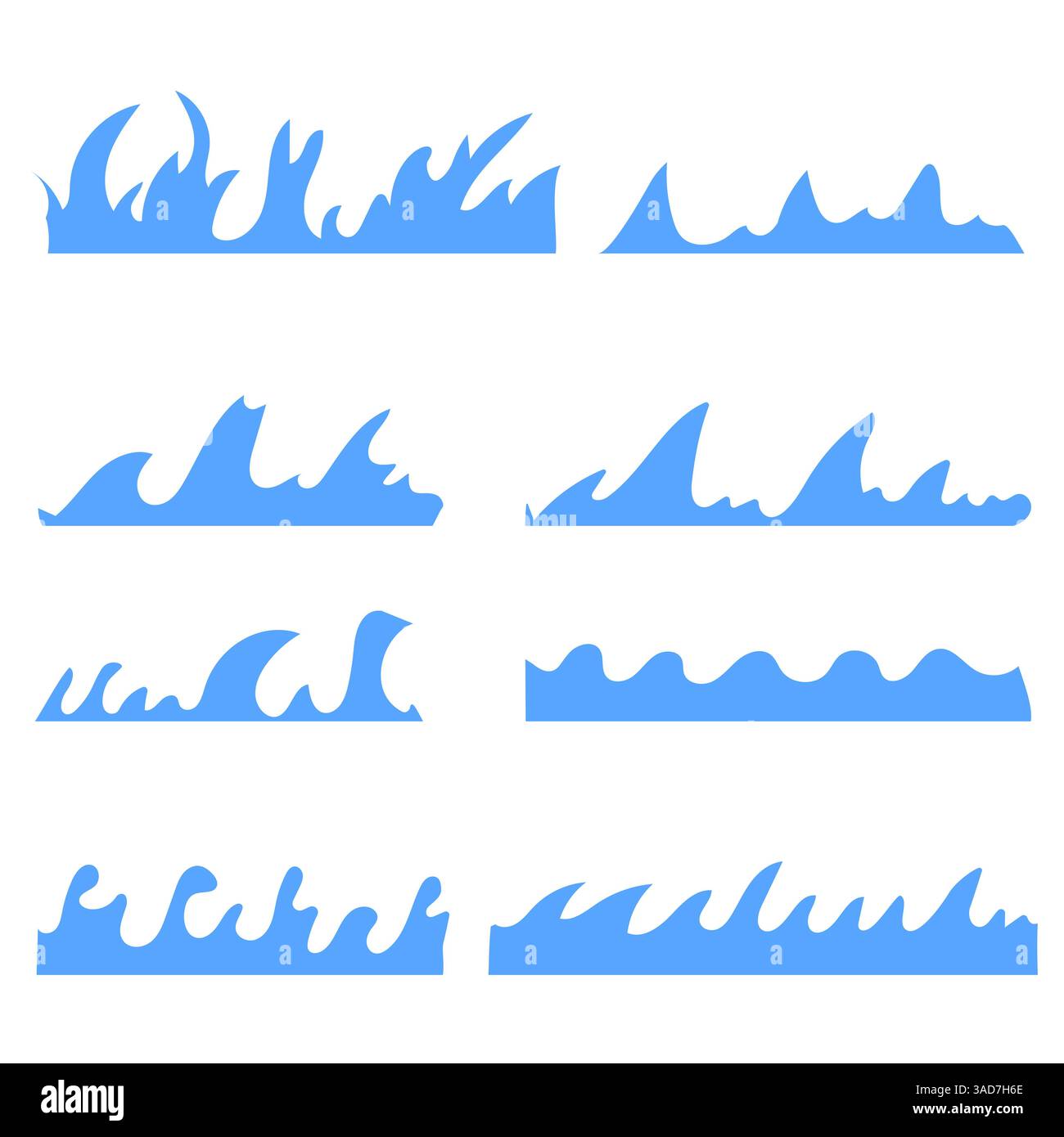 Blue ocean water smooth waves Cut Out Stock Images & Pictures - Alamy