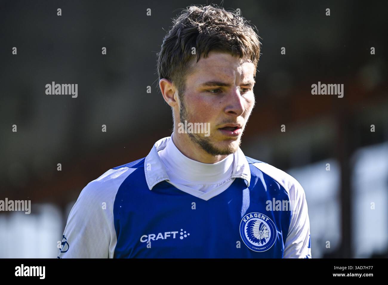 Gent, Belgium. 05th Apr, 2025. Jong Gent's Wout Asselman pictured ...