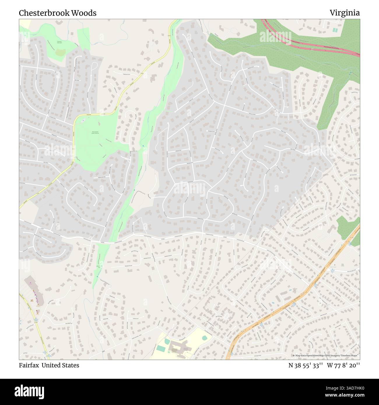 Chesterbrook Woods, Fairfax, United States, Virginia, N 38 55' 33'', W ...