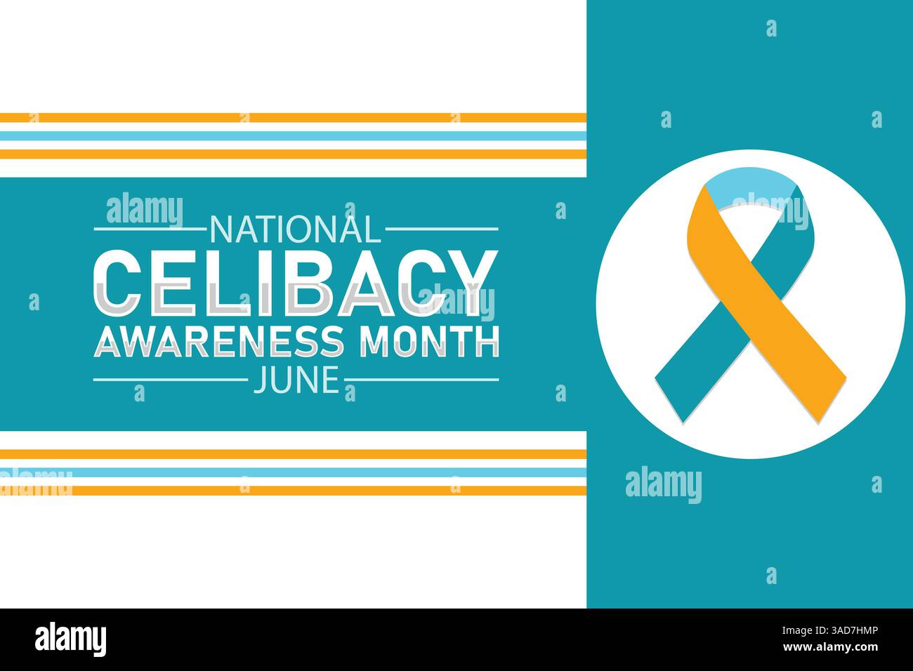 National Celibacy Awareness Month: June Ribbon Campaign Stock Vector ...