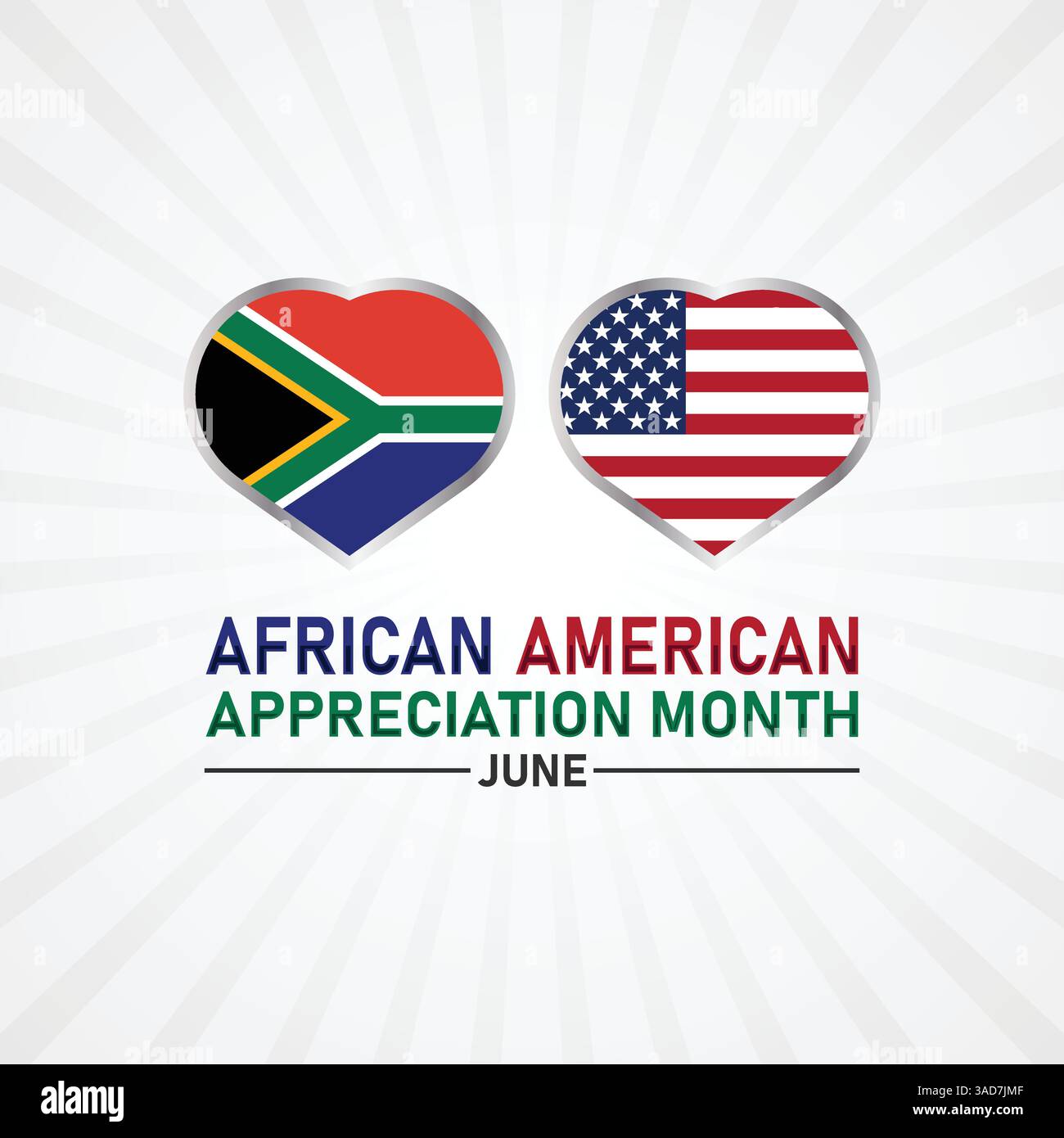 African American Appreciation Month June - USA & South Africa Flags ...